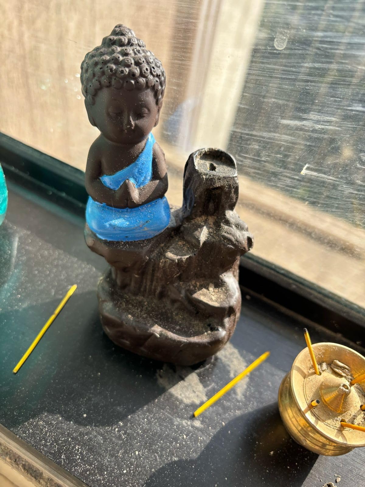Craftvatika Meditating Monk Buddha Smoke Backflow Cone Incense Holder ...