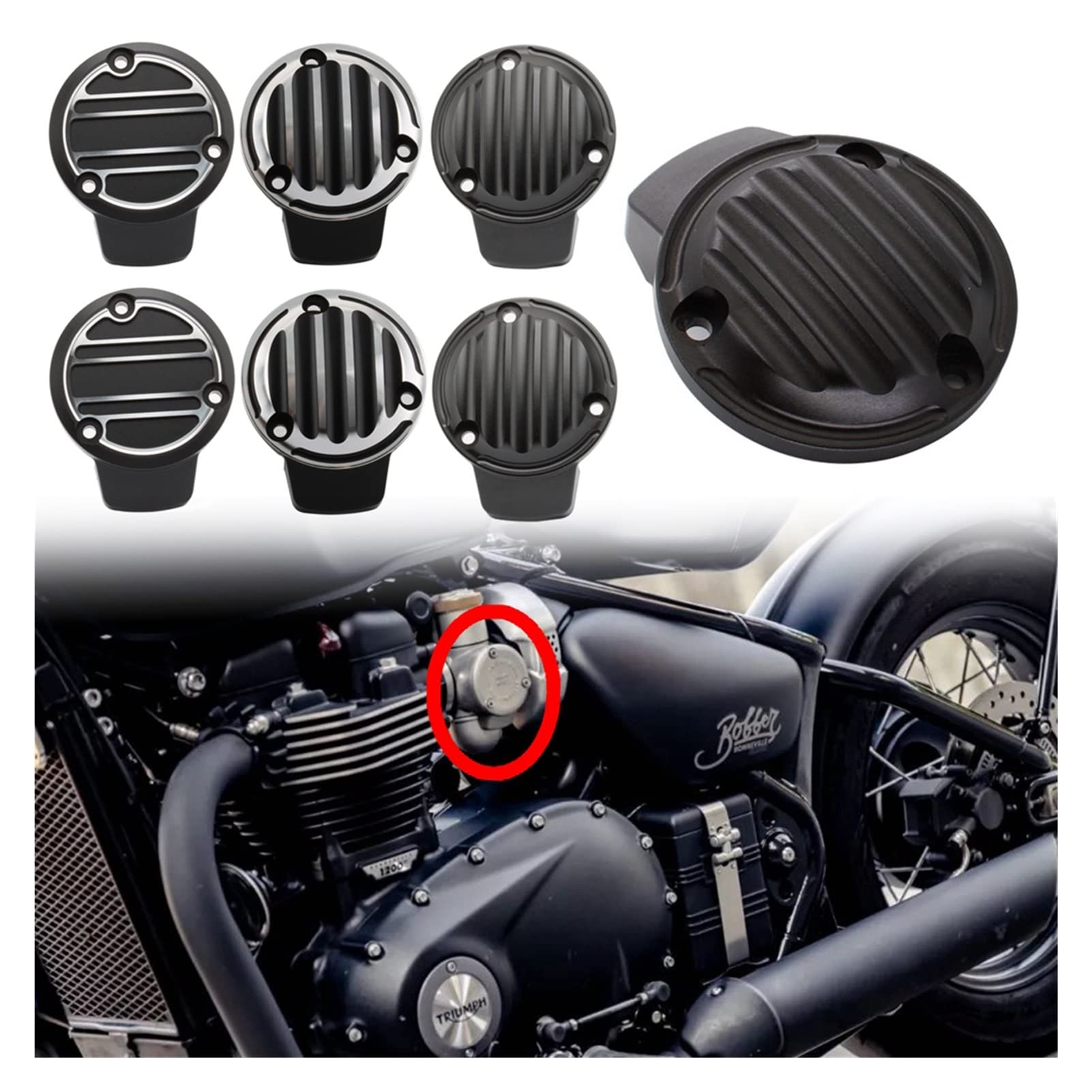 Triumph Bonneville Black Engine Cover Kit