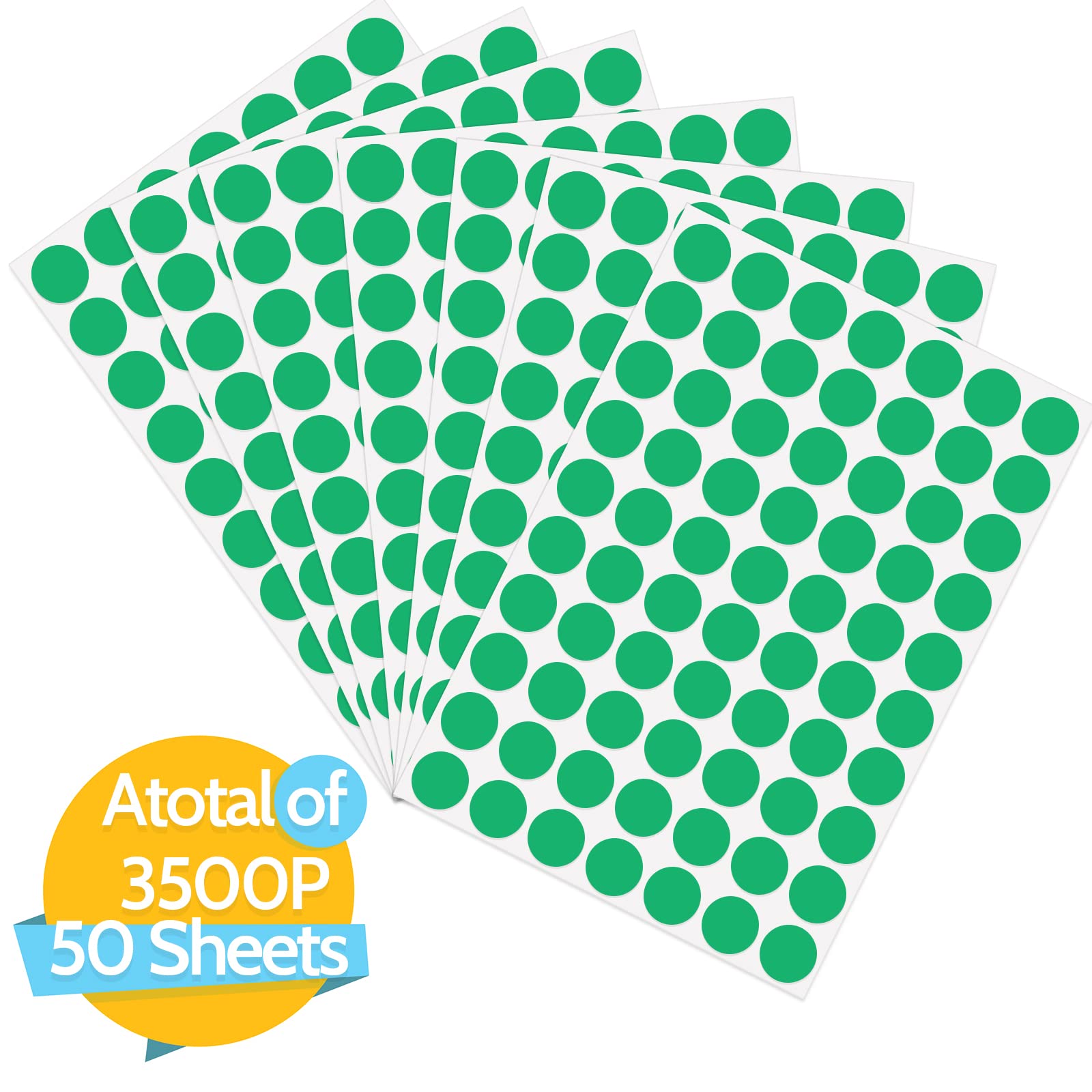 Snapklik.com : 3500 Pieces Dot Stickers, 3/4 Inch Green Coding Labels ...