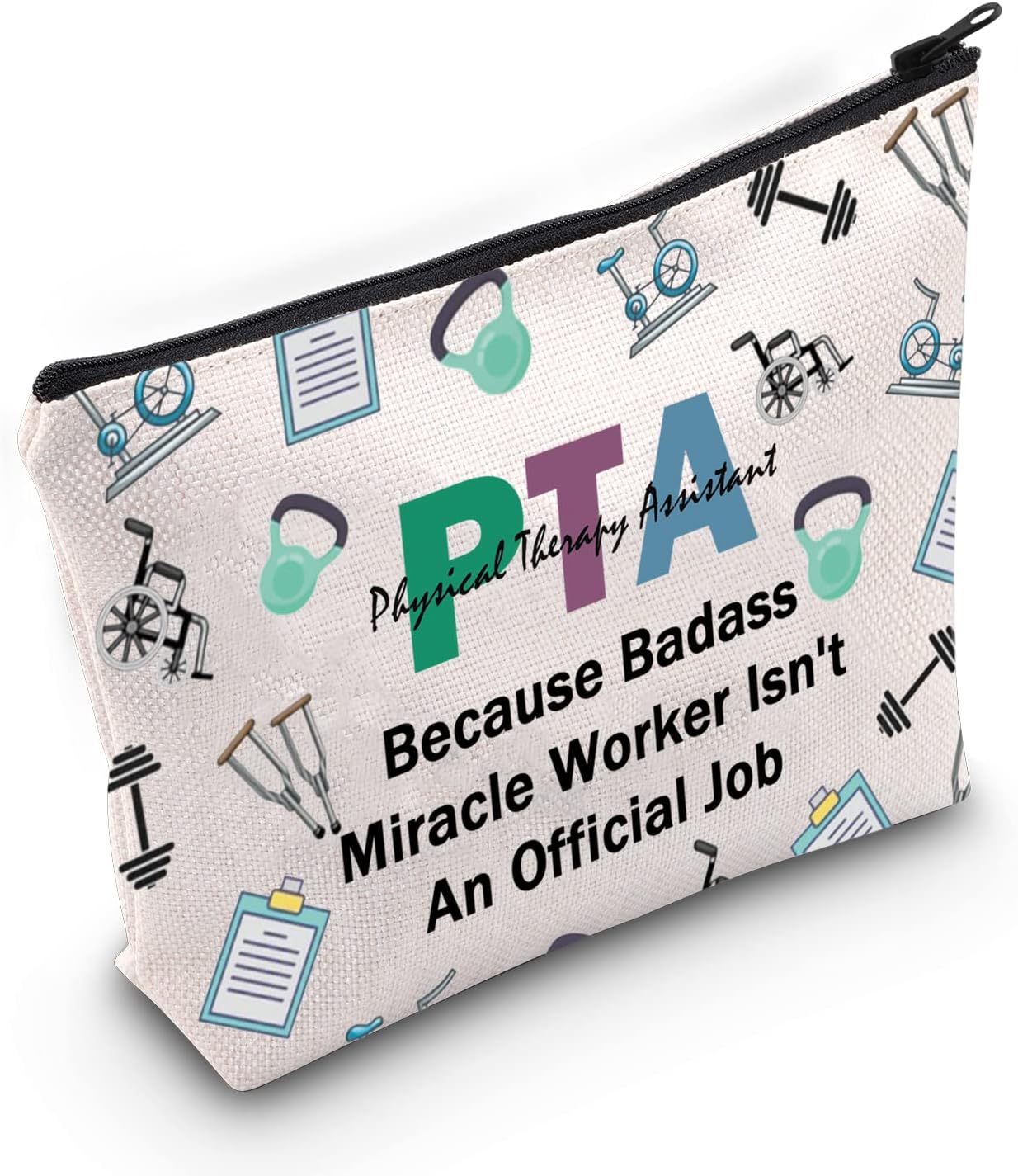 Amazon.com: PTA Cosmetic Makeup Bag Physical Therapy Assistant Gift Physical Therapist ...