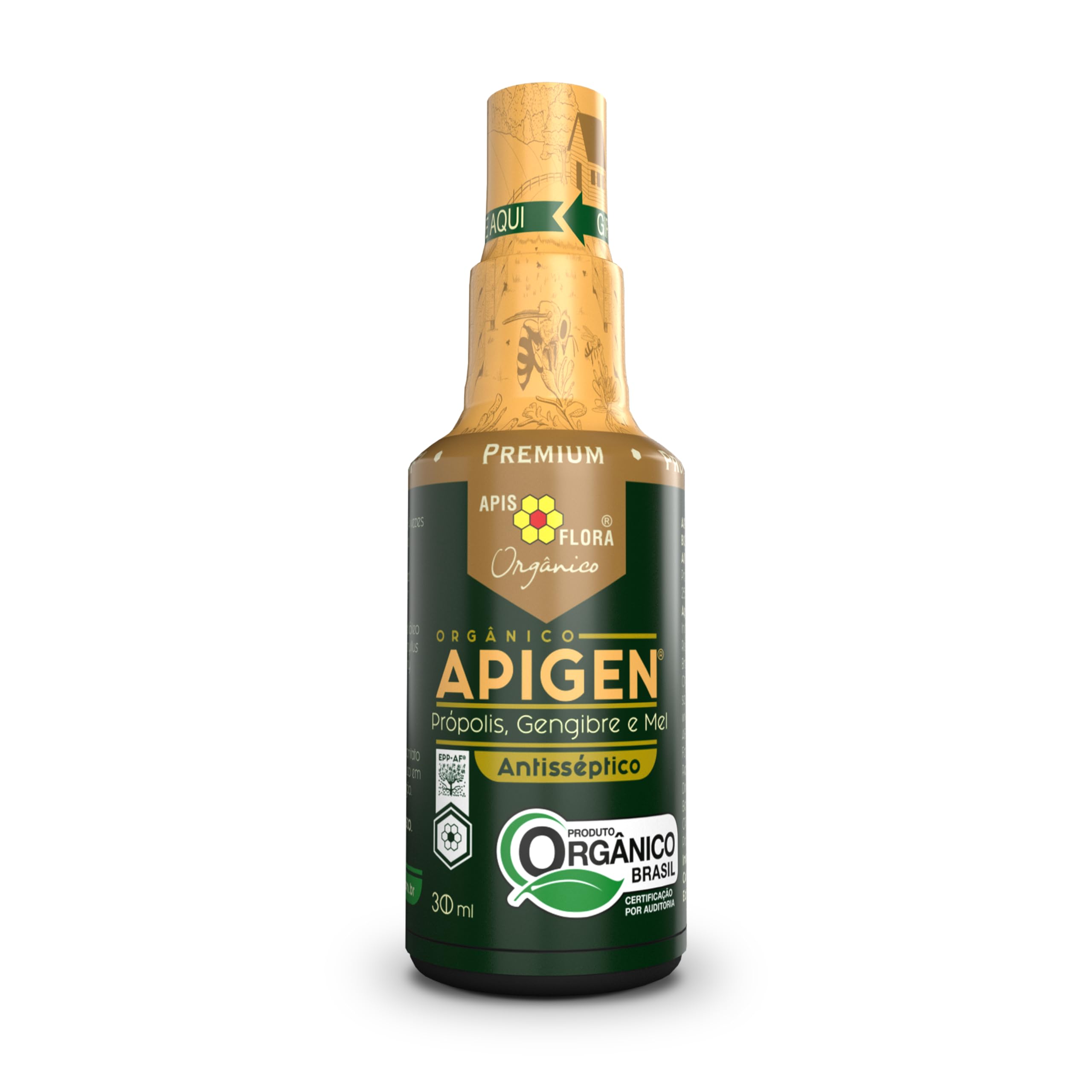 Apigen Orgânico - Própolis, Mel e Gengibre Spray 30 mL - BR, Apigen ...