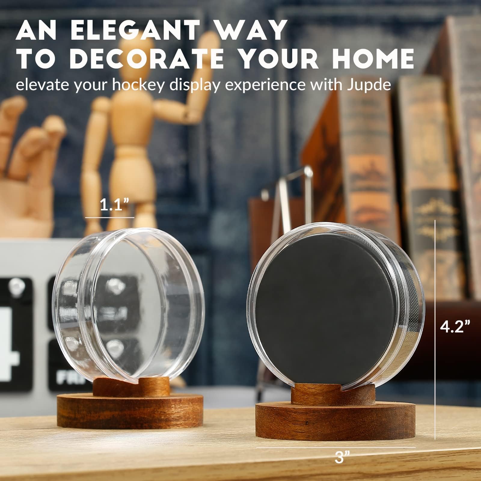 Snapklik.com : JupDec Hockey Puck Display Case Acrylic Clear Holder