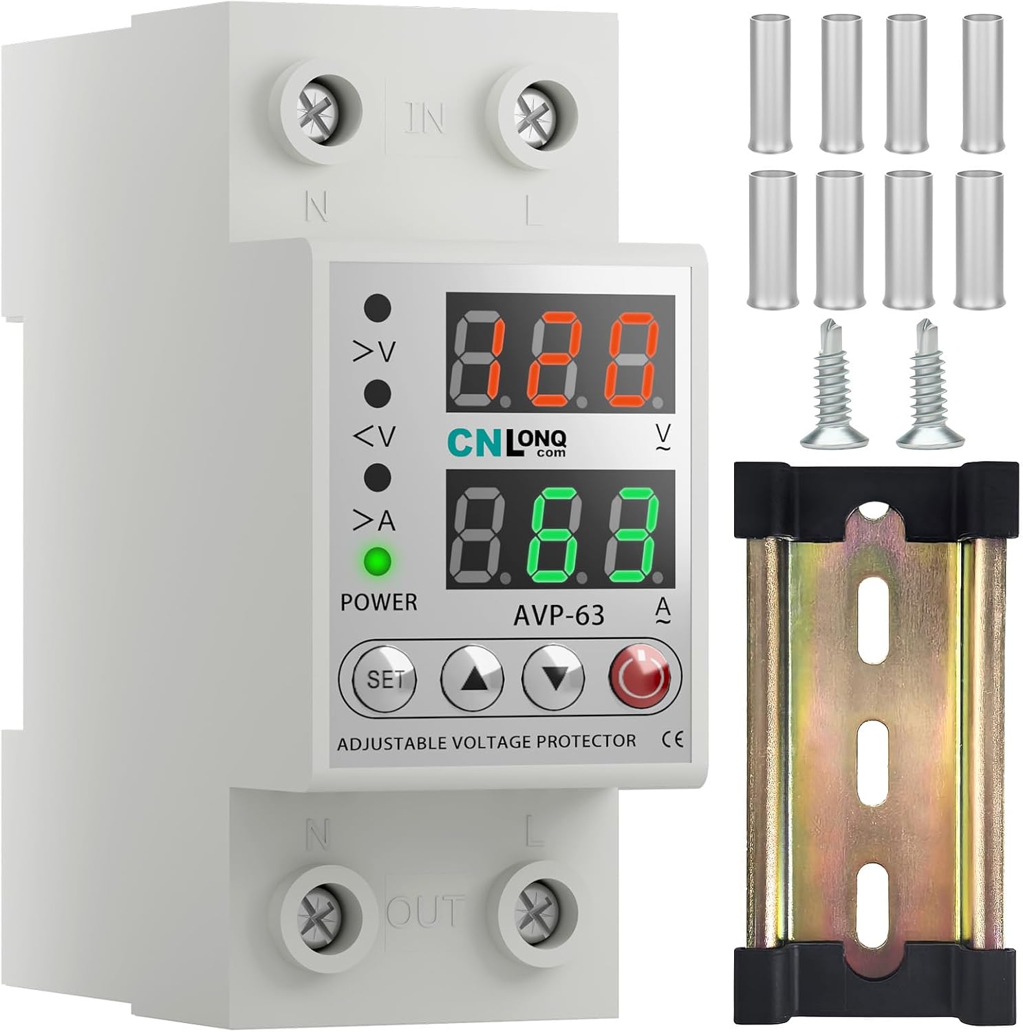 CNLONQ Adjustable Voltage Current Protector 110V 220V, Low Voltage ...