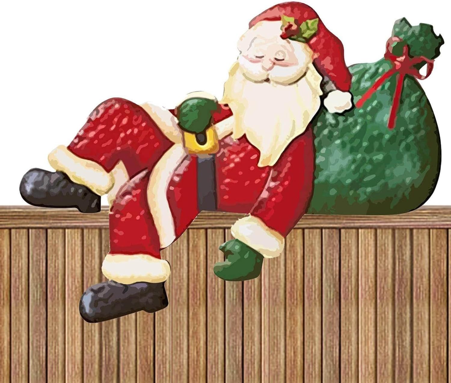 Amazon.com: Christmas Fence Peeker Decorations Fence Yard Garden Signs ...