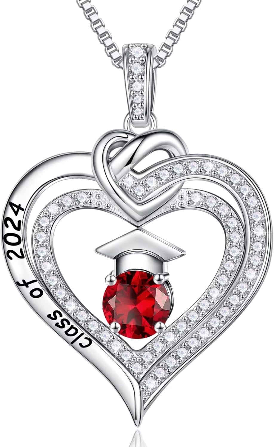 Amazon.com: Turandoss Graduation Gifts for Her 2024, S925 Sterling Silver Birthstone Necklace ...