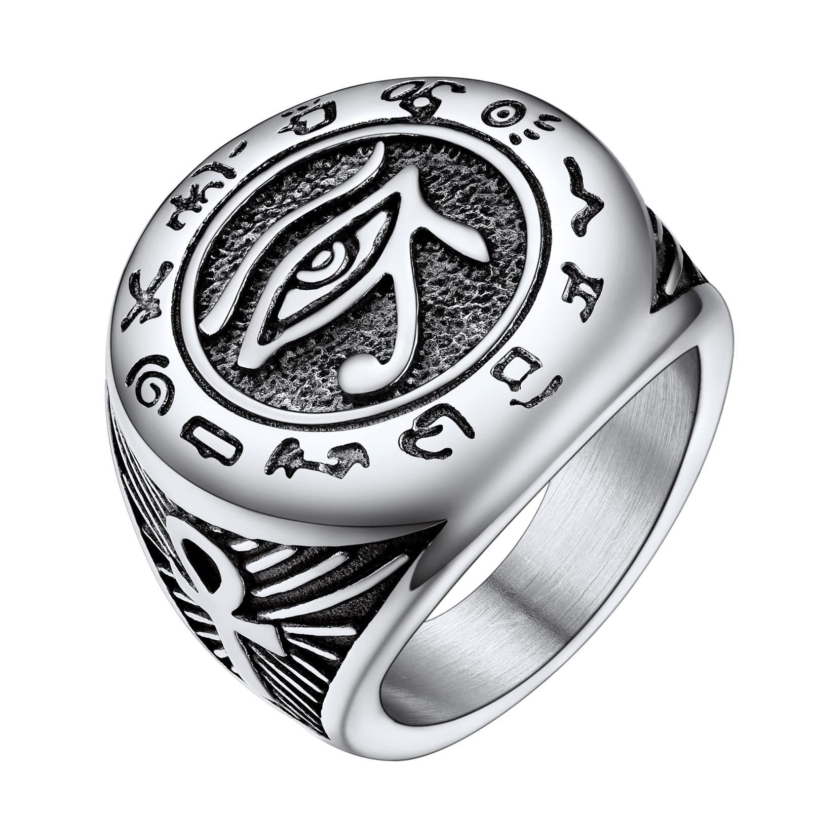 Prosteel Vintage Eye Of Horus Rings Gold Plated Black Stainless ...