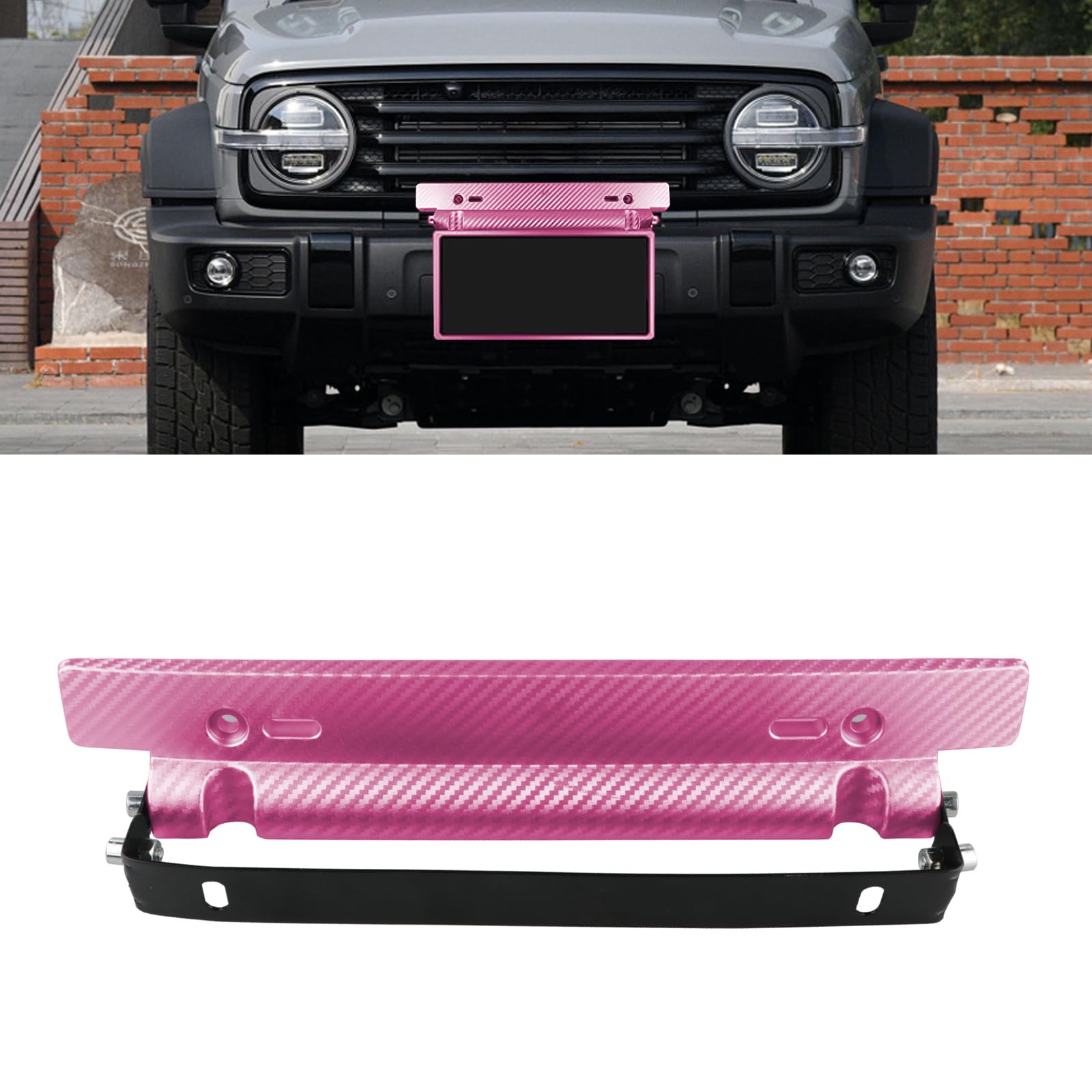 Amazon.com: Hawyet 1 PC Car License Plate Mount, Car Carbon Fiber ...