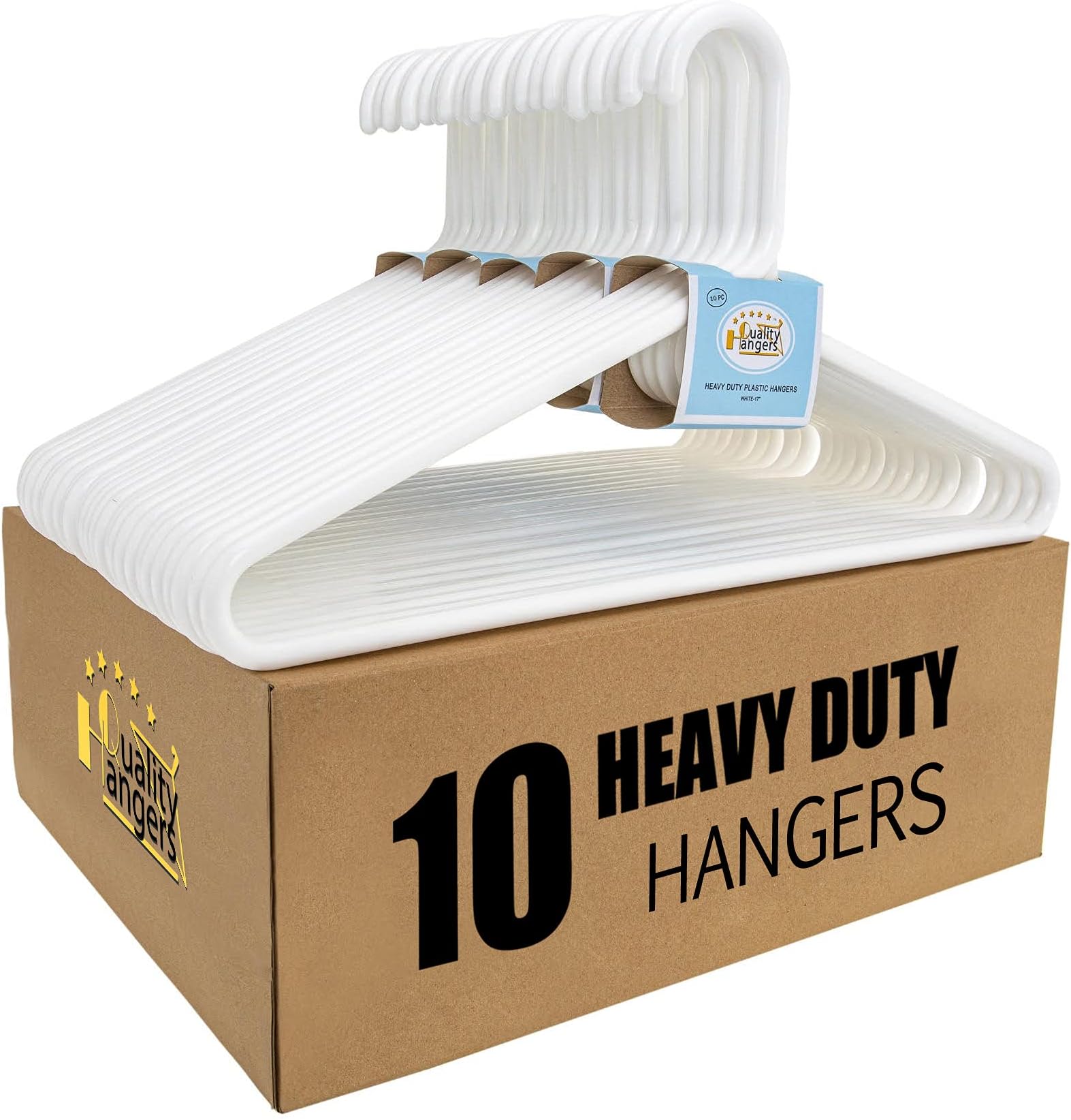 Amazon.com: DEILSY™ White Plastic Hangers - Super Heavy Duty Clothes ...