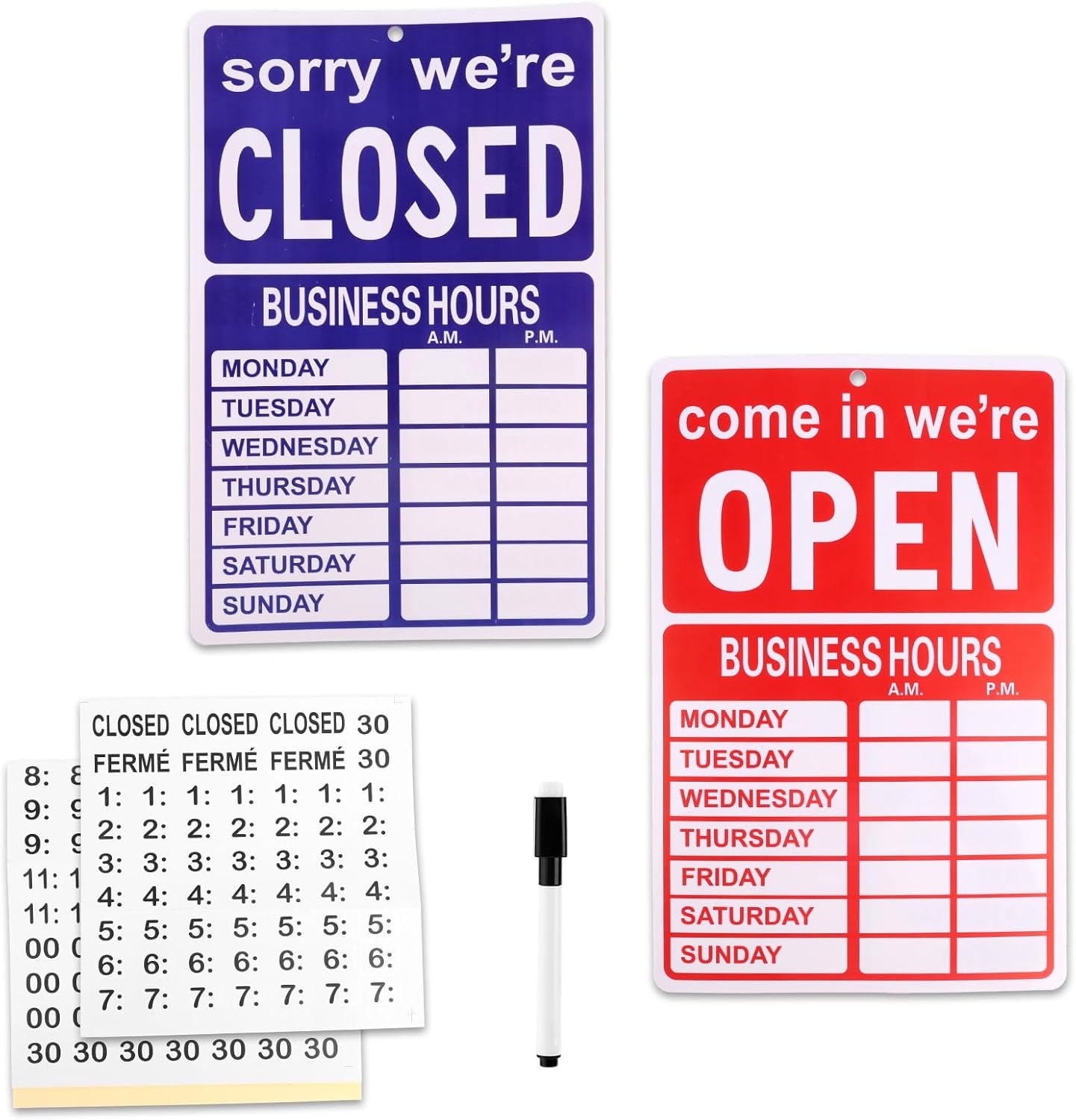 Amazon.com : Business Hours Sign, Store Changeable We are Open and ...
