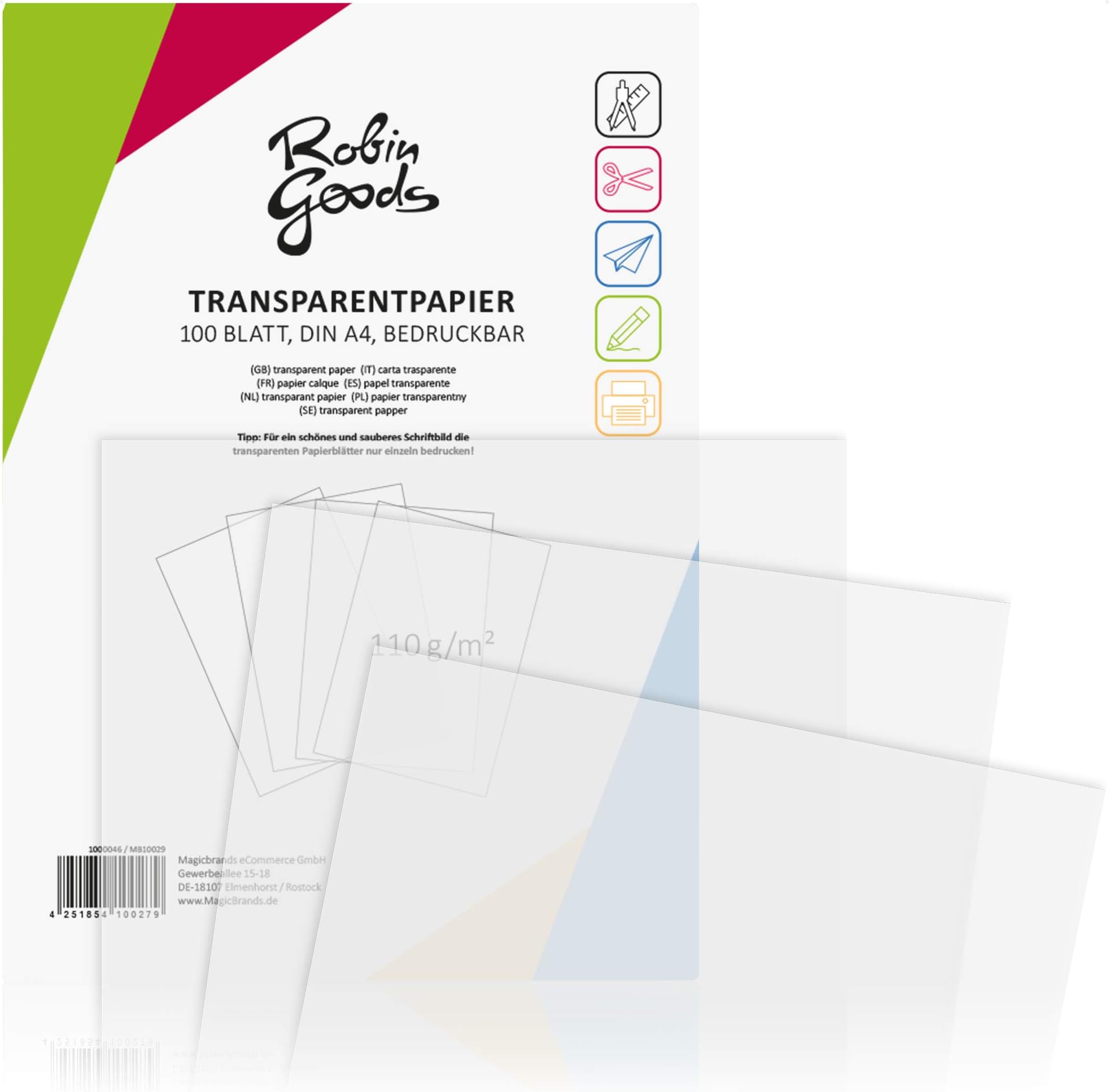 WINTEX Papier Calque Transparent A4 - Lot de 135 - Feuilles de Calque ...