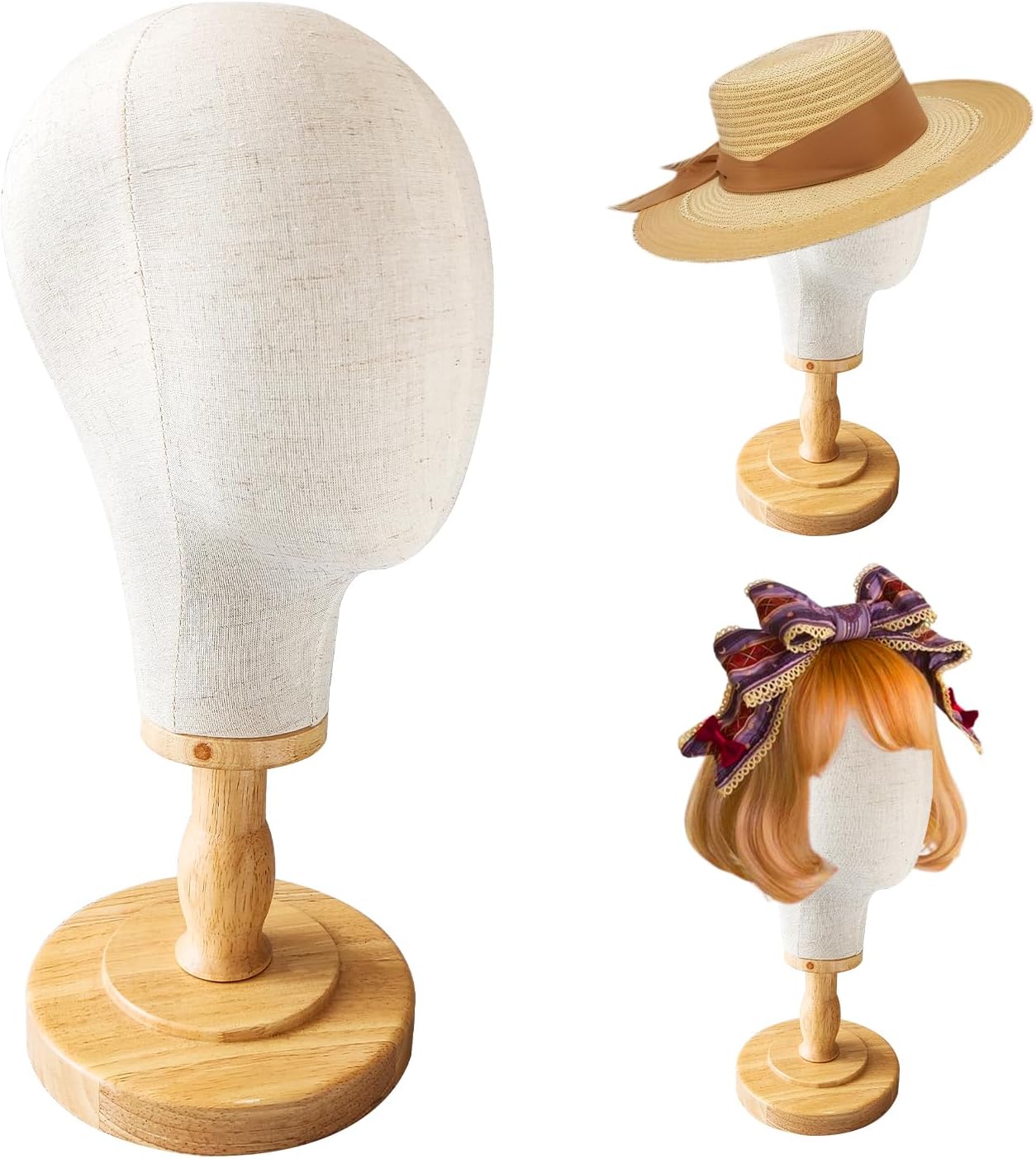 Jetisva 2Pcs Wig Stand 14 Inches Wig Hanger Plastic Easy Assembly Wig ...