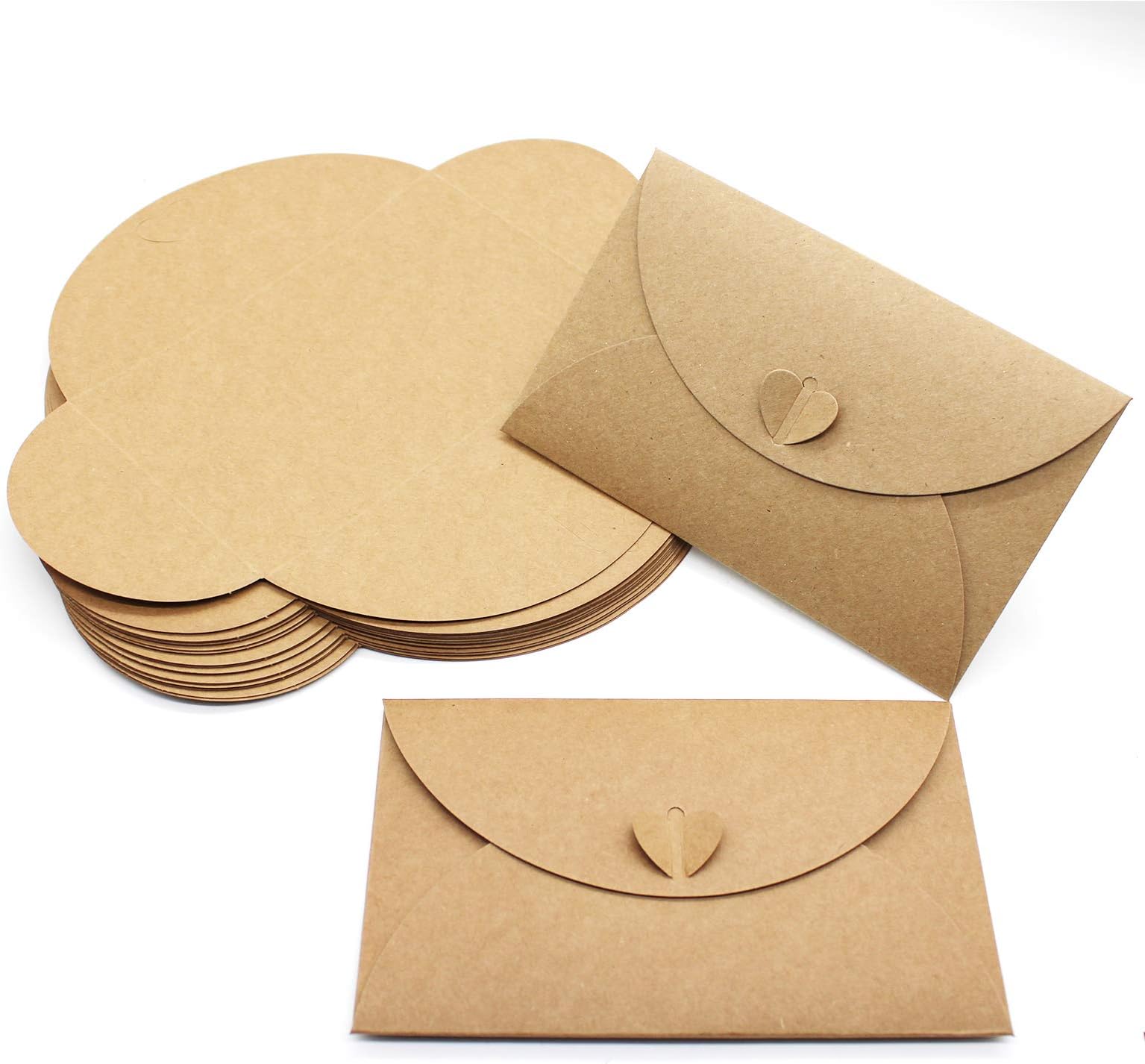 Amazon.com : 20pcs Kraft Paper Envelopes Brown Greeting Card Envelopes ...