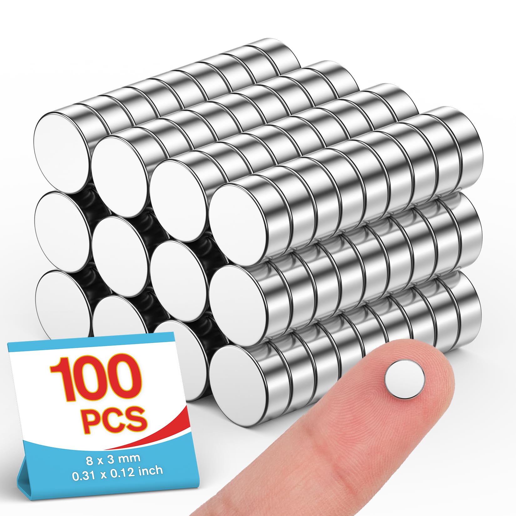 Snapklik.com : Junarter 100Pcs Multi-Use Small Magnets 8x3mm Fridge ...