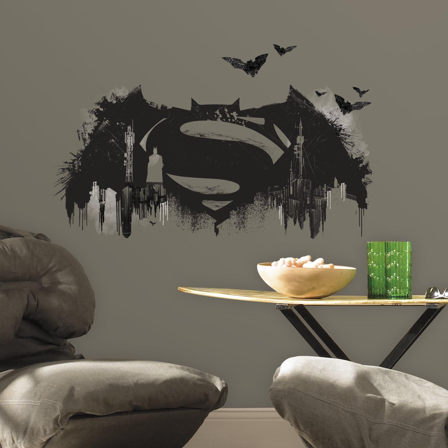 RoomMates RMK3191GM Batman V Superman Logo Giant Wall Graphic - Amazon.com