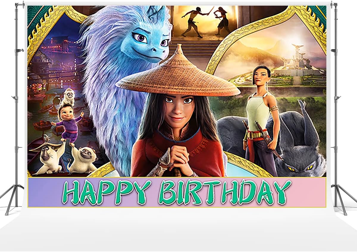 Amazon.com : Raya and The Last Dragon Backdrop for Birthday Party ...