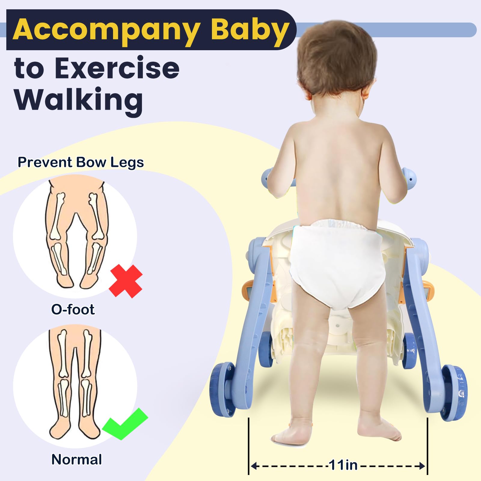 Sit to Stand Baby Walker, 3 in 1 Baby Push Walker and Educational ...