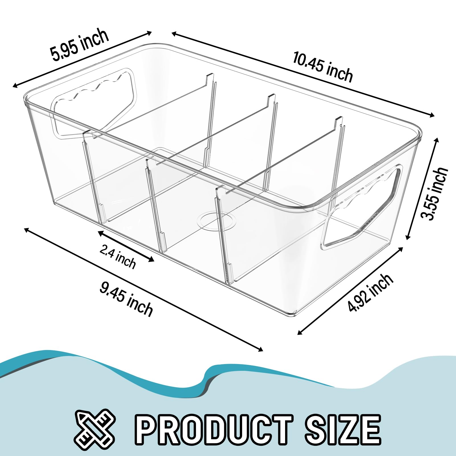 Snapklik.com : SPACEKEEPER Storage Organizer Bins 6 Pack Clear Pantry ...