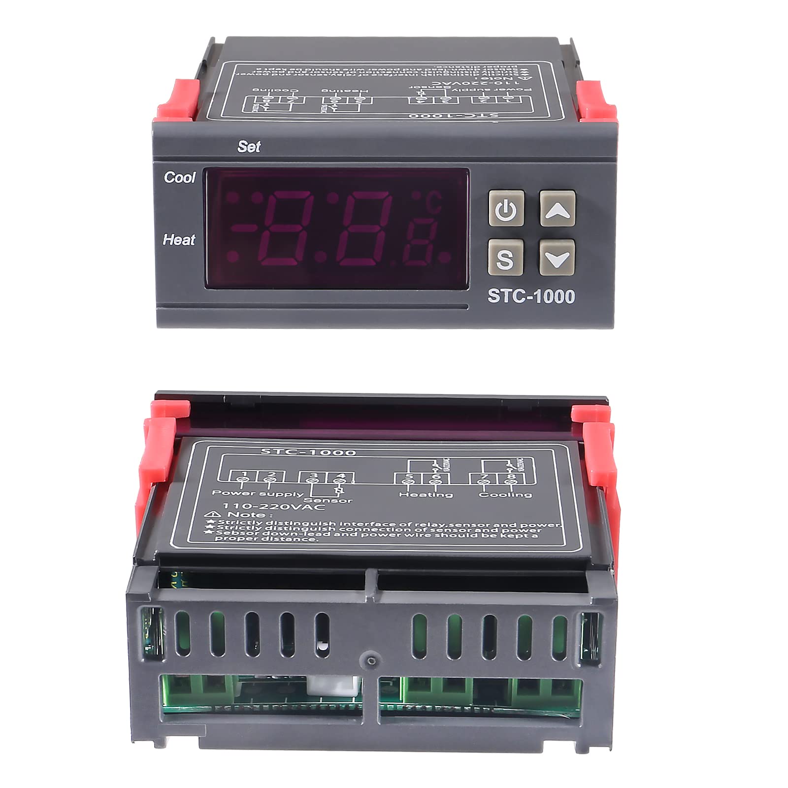 Snapklik.com : 2pcs STC-1000 DC 110V-220V 10A Digital LED Temperature ...