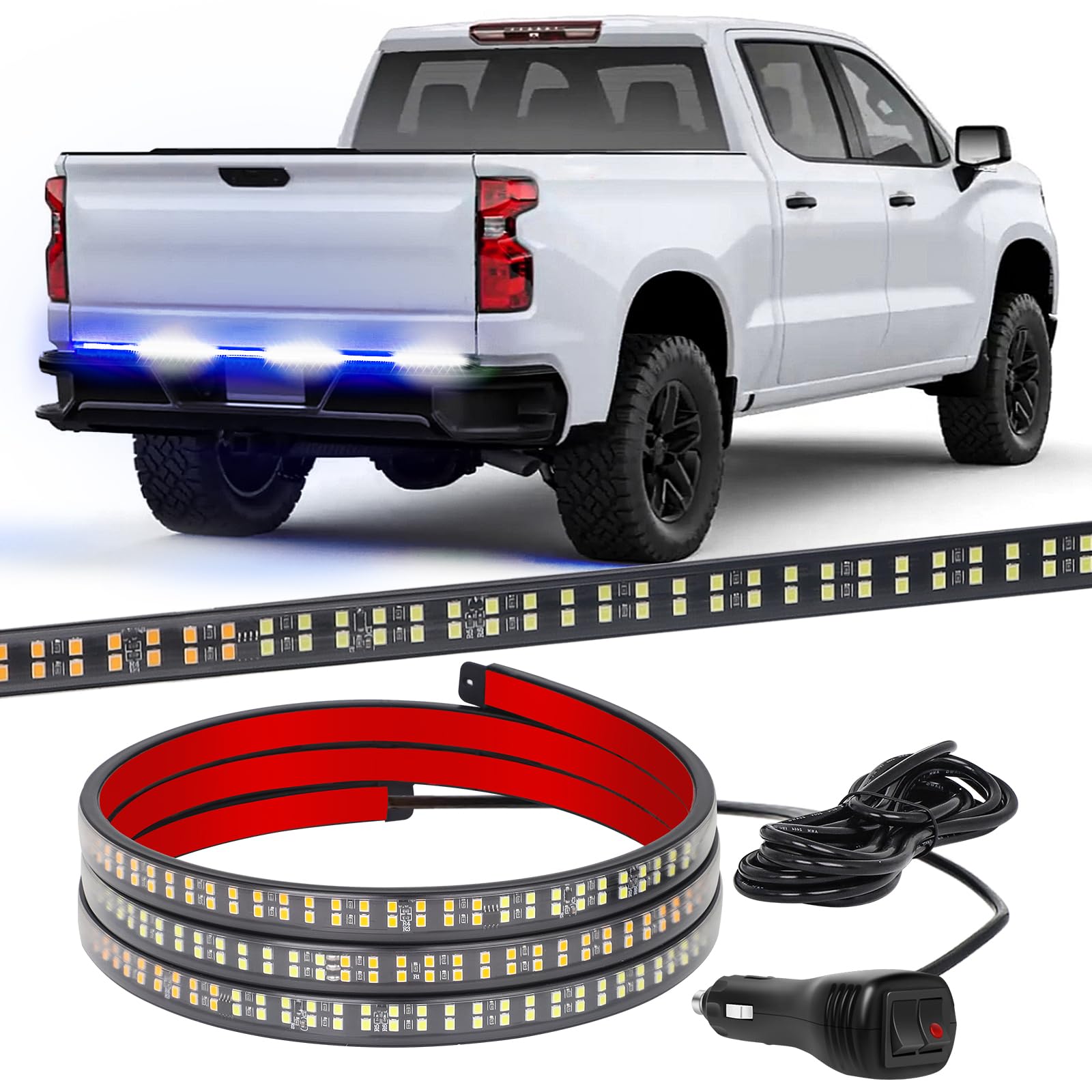 Snapklik.com : 48 Inch Blue White Emergency Lights Strip Rear Window ...