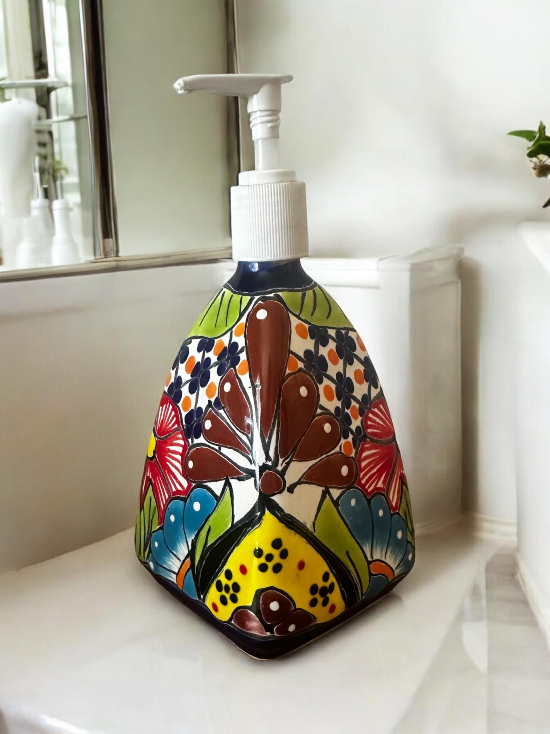 Amazon.com: Mexican Talavera Soap Dispenser - 8” Tall, 3.5” Wide Base ...