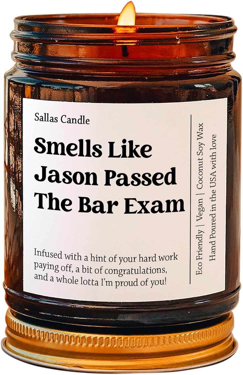 Amazon.com: Law Student Bar Exam Gift - Personalized Candle Message for ...