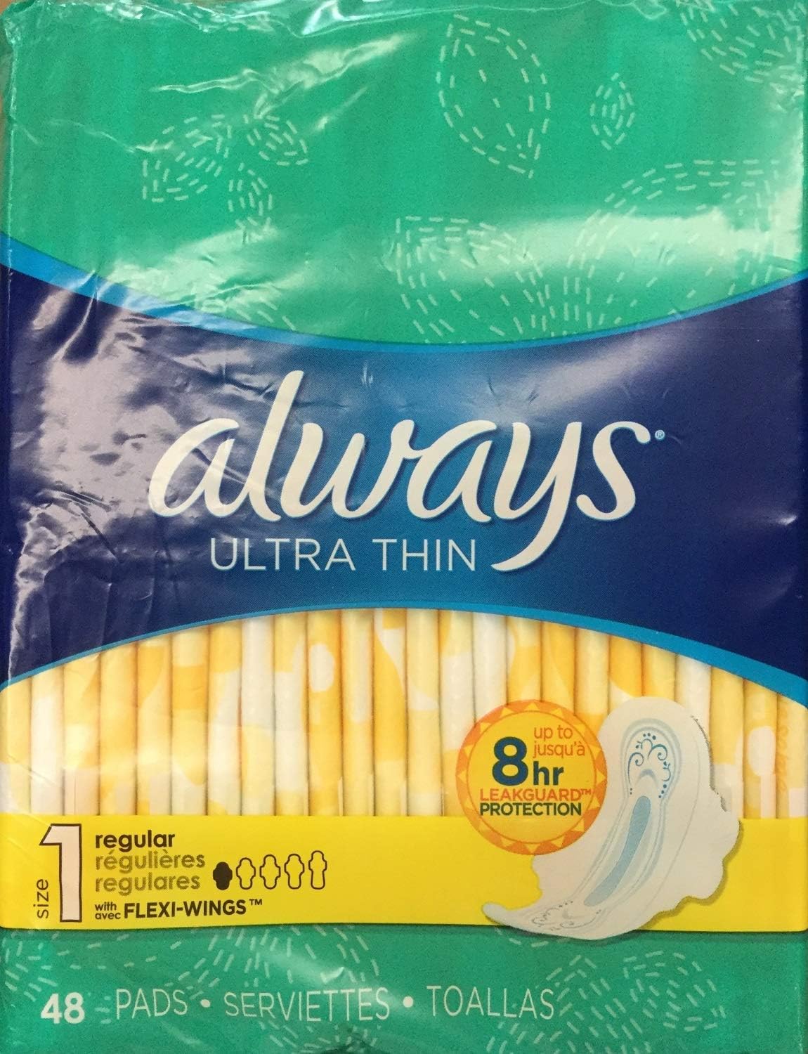 Amazon.com: Always Ultra Thin Regular Pads with Wings 48 Count (Pack of ...