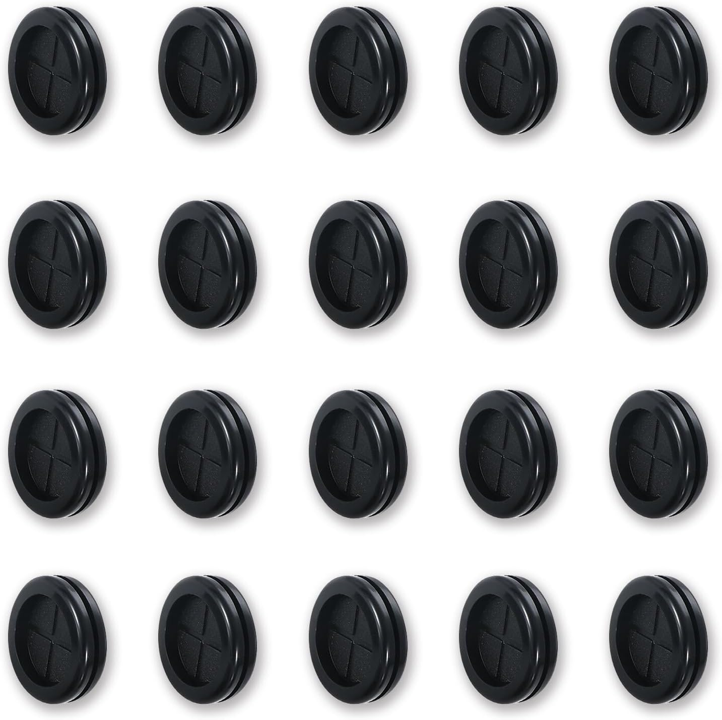 20mm Rubber Grommet, 20 Pcs Round Hole Cover, Wire Tidies Organizer ...