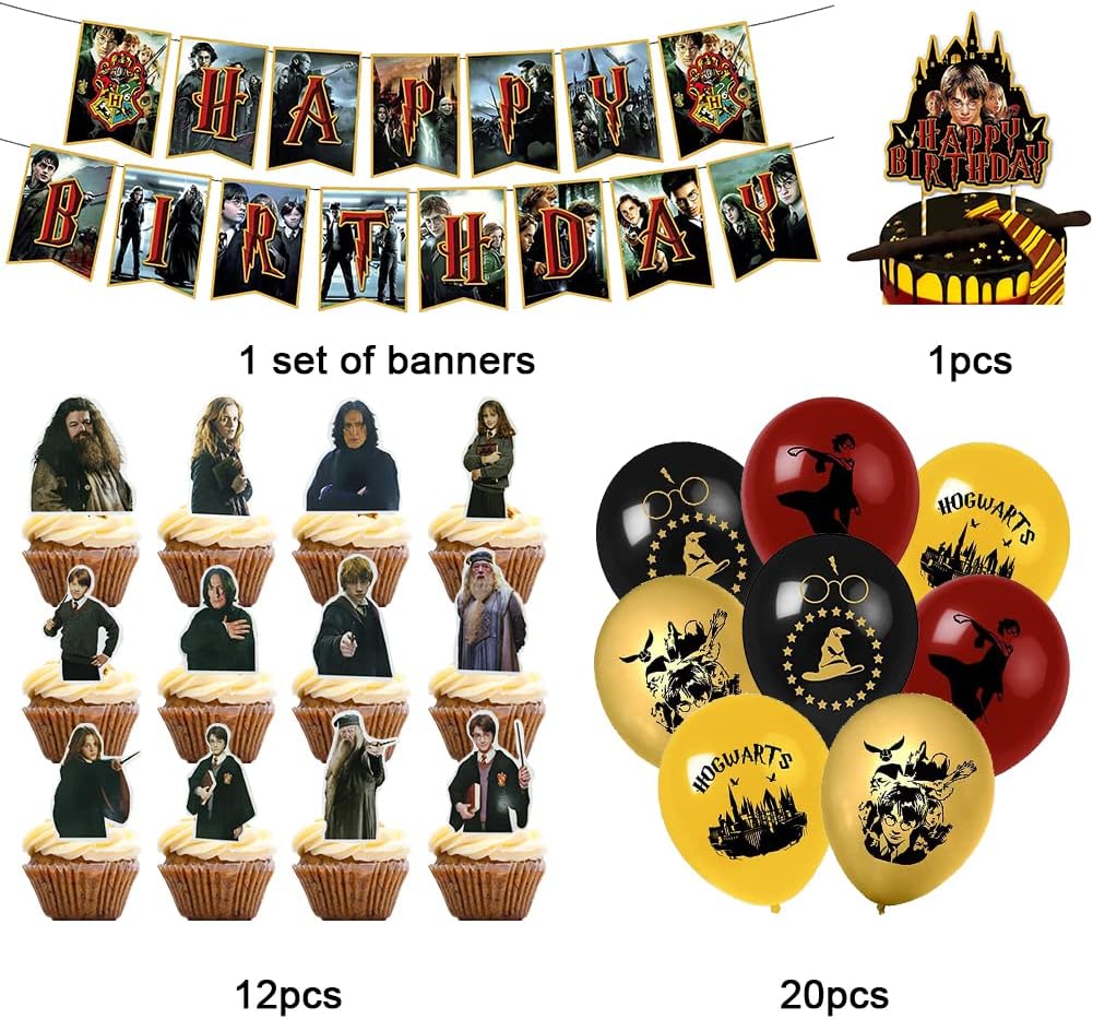 Harry Potter Birthday Decorations, 26 Pieces Harry Potter Party ...