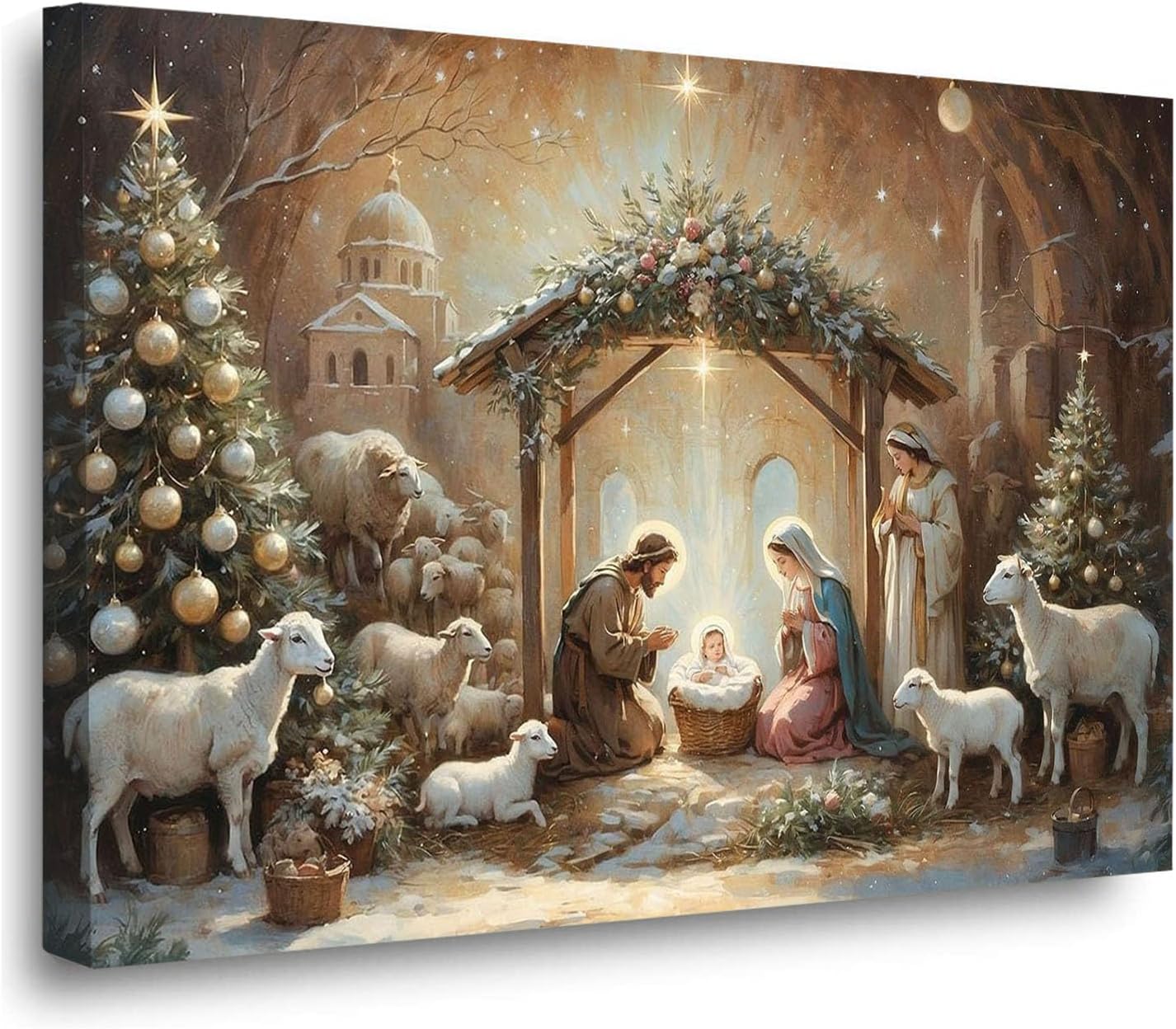 Amazon.com: The Nativity Scene Stable Poster, Christian Bethlehem Heart ...