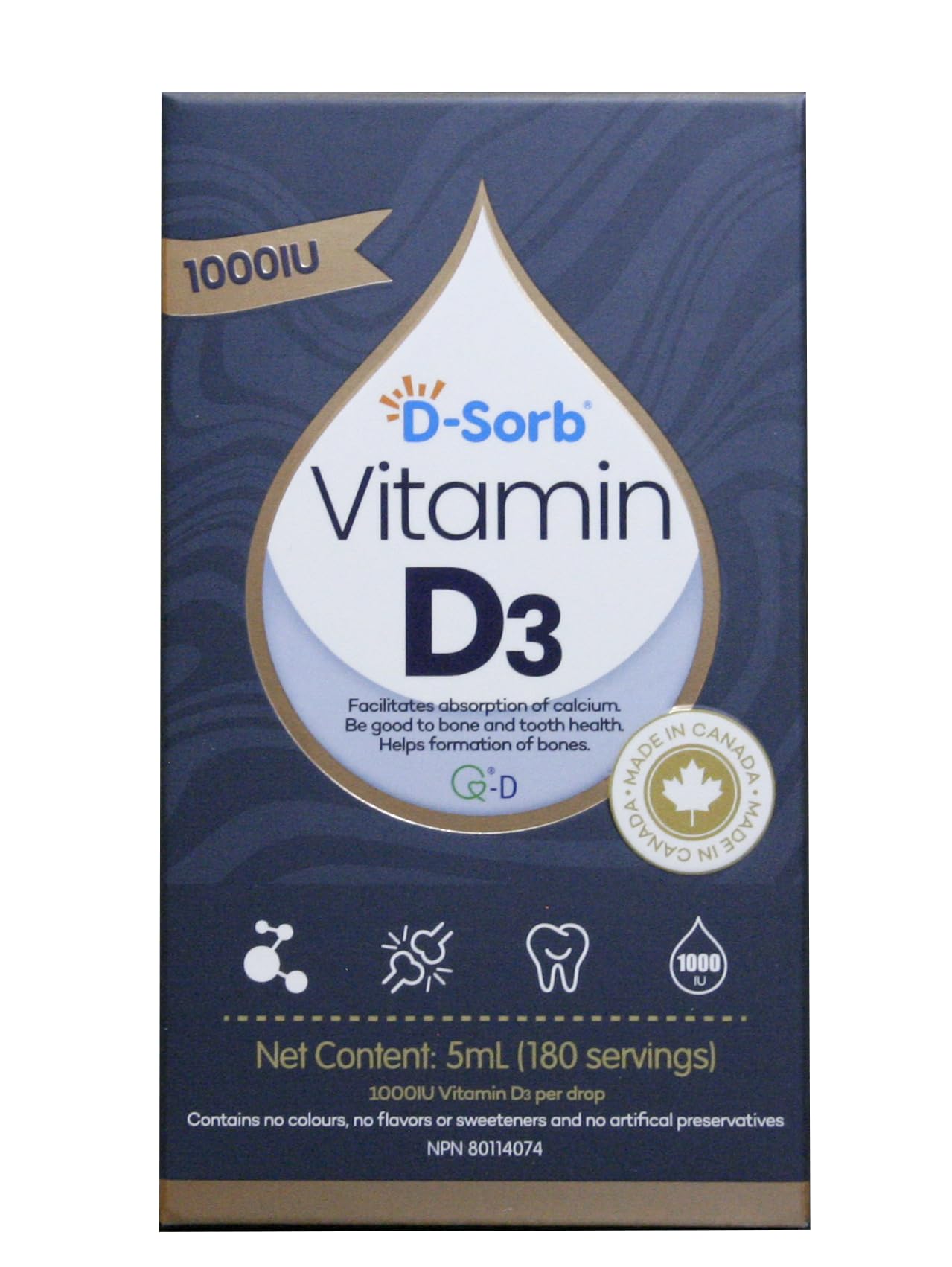 D-Sorb Vitamin D3, 1000IU, 5ml (180 servings) : Amazon.ca: Health ...