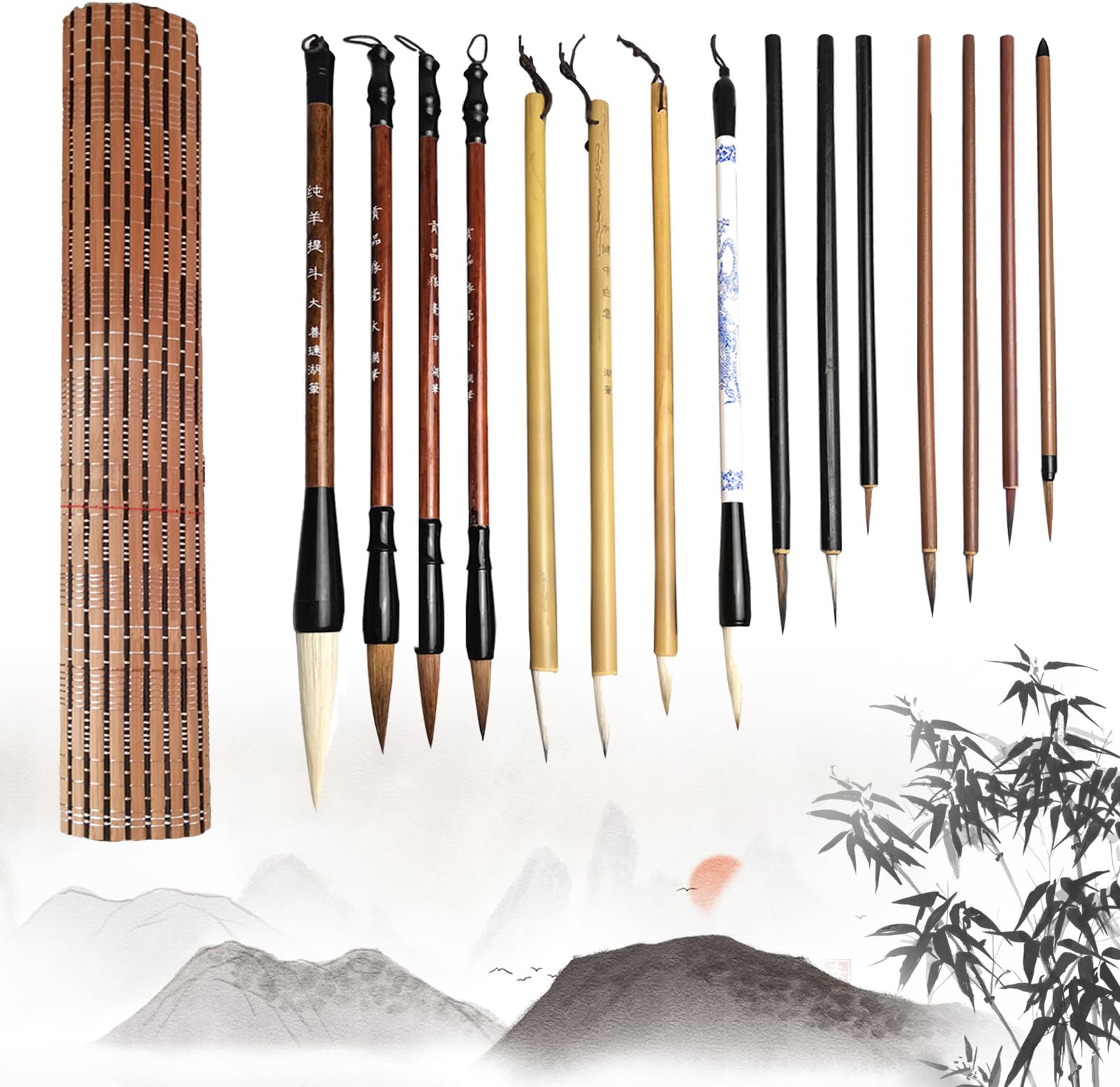 Amazon.com: Professional Chinese Art Brush Set 8 Pcs Chinese Paint ...