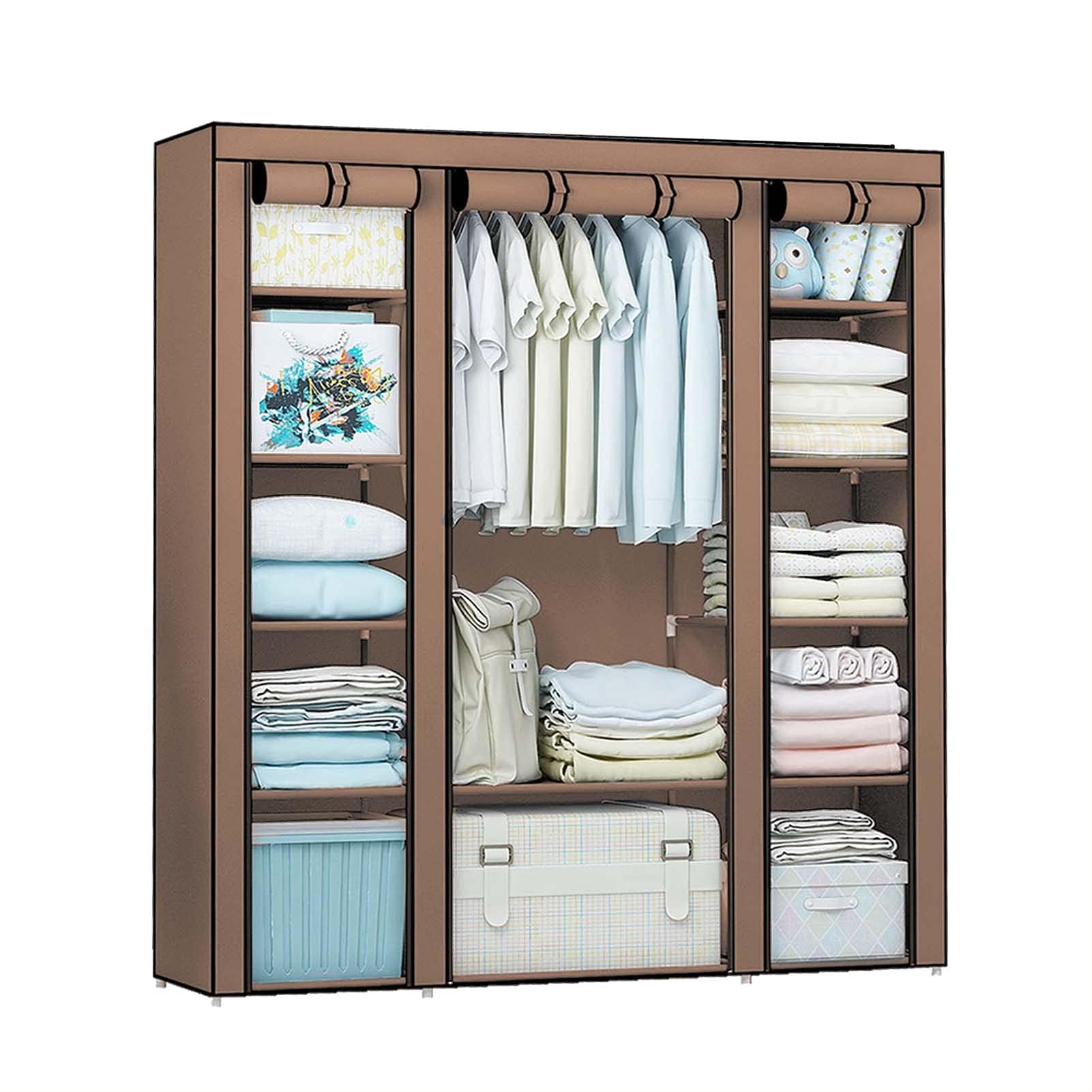 Holdfiturn Canvas Wardrobe,Canvas Wardrobes For Bedroom,Fabric ...