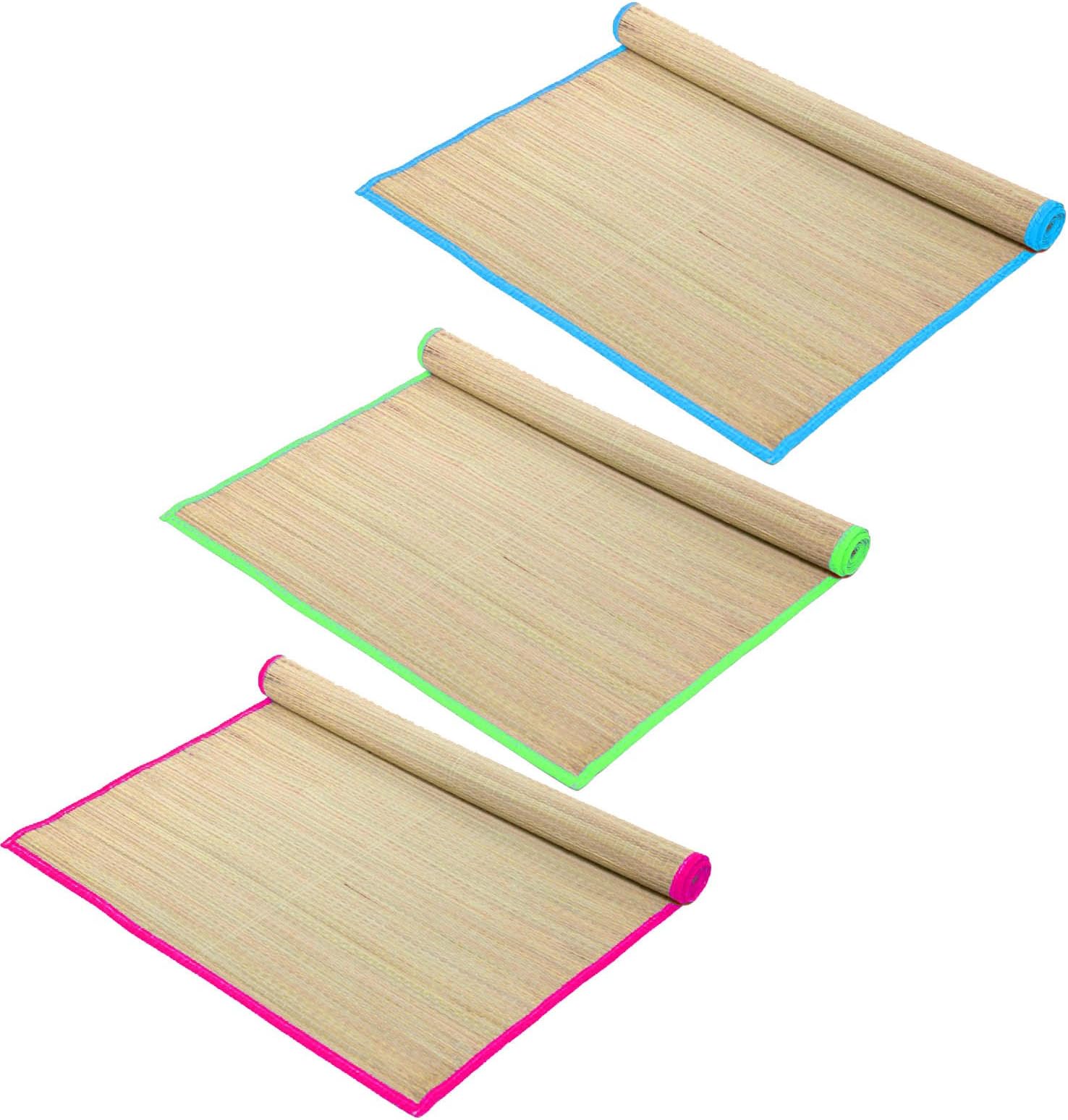 HAC24 3 Stück leichte Strandmatte Badematte Bastmatte Strand Bast Matte ...