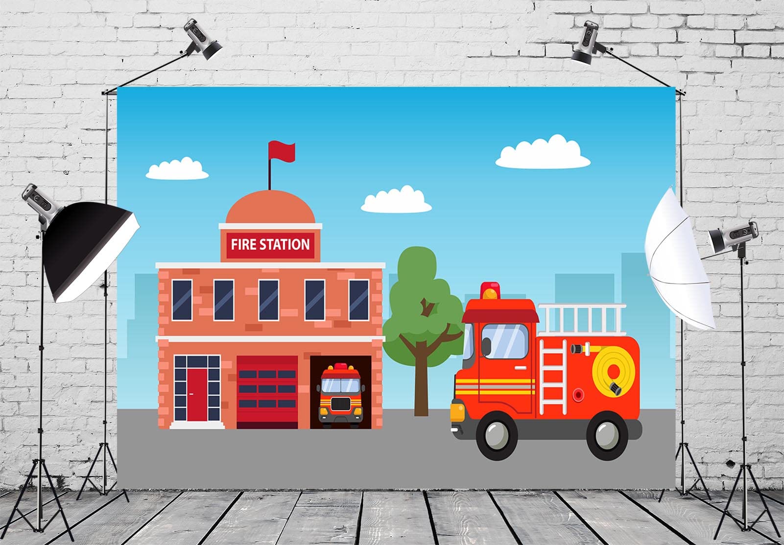 Dibujos Animados De Estación De Bomberos Para Niños Bombero Para