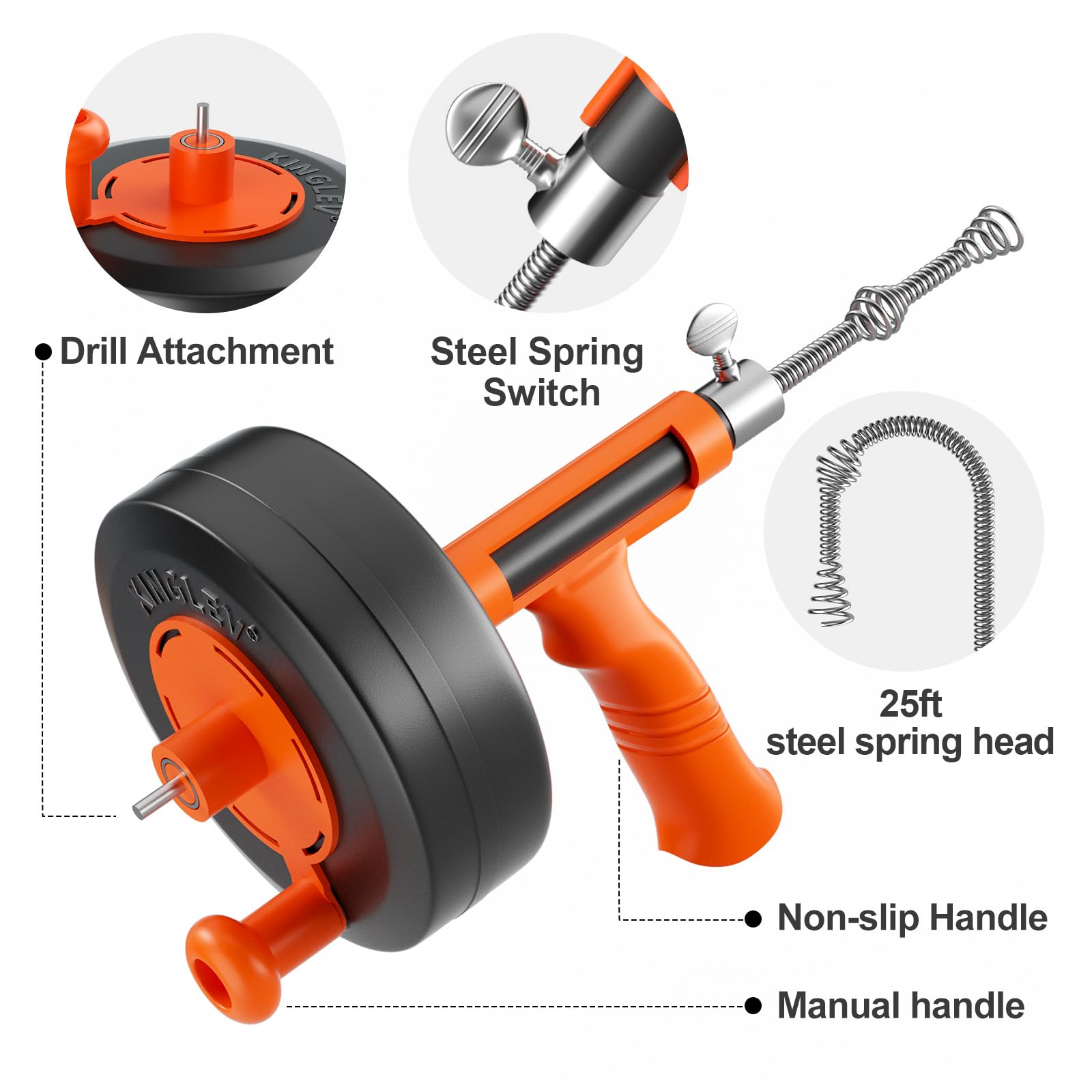 Sunroof Drain Cleaning Tool 25-Foot Heavy Duty Drain Auger Snake With ...