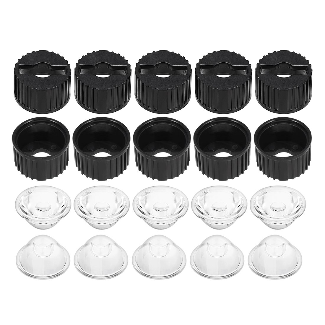 Amazon.com: uxcell 10 pcs 20mm LED Lens 25 Degree with Black Holder for ...