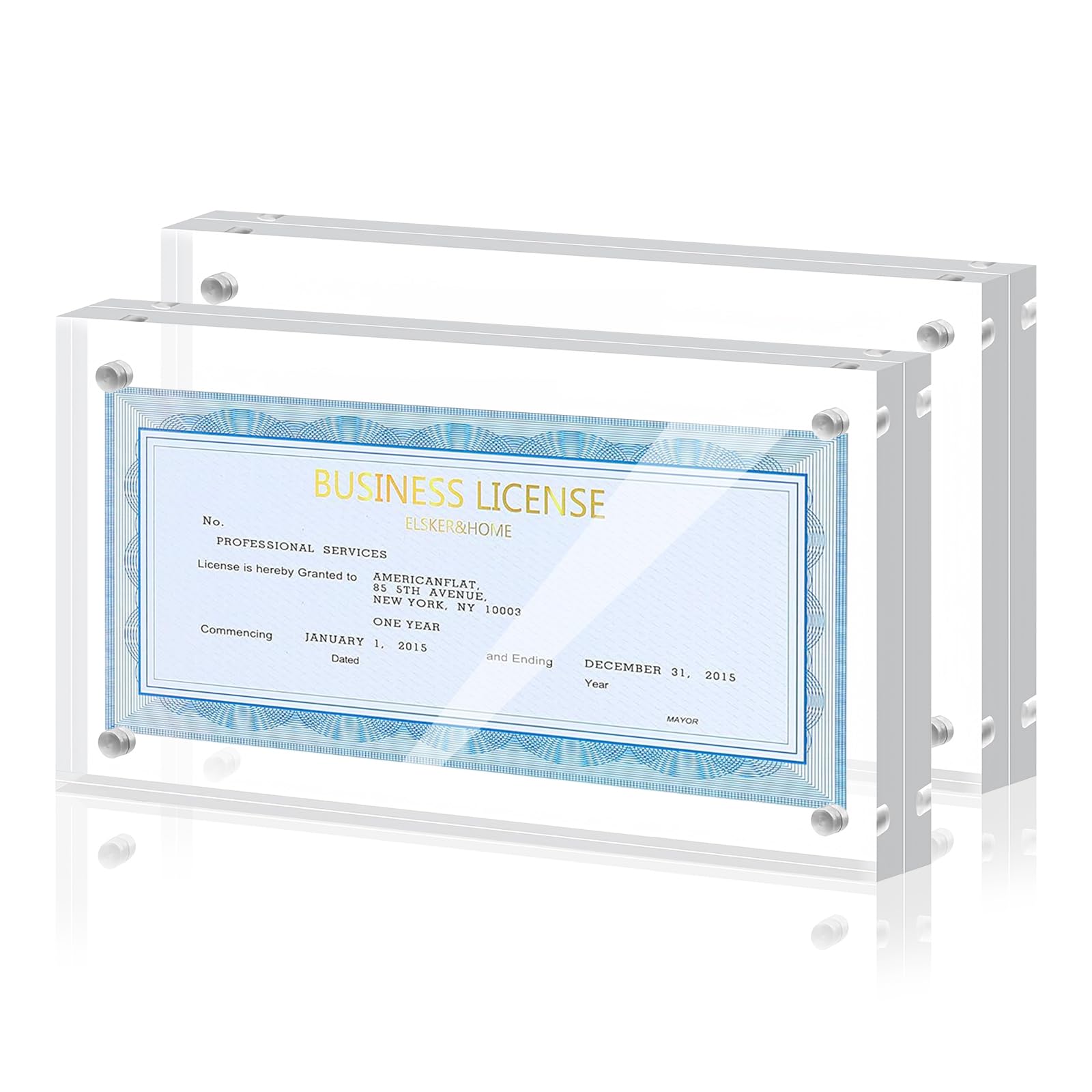 Amazon.com - Kuchisity 2 Pack Acrylic Business License Frame, 4x10 ...