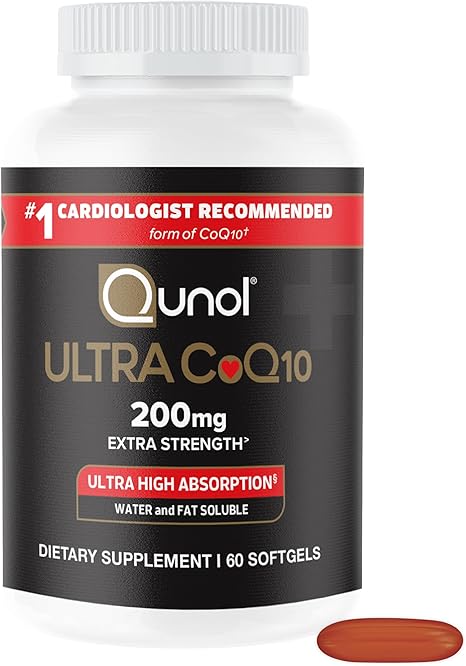Amazon.com: Qunol CoQ10 200mg Softgels, Ultra CoQ10 - Ultra High ...