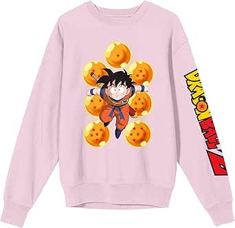 Amazon.com: Dragon Ball Z Gohan With Dragon Balls Crew Neck Long Sleeve ...