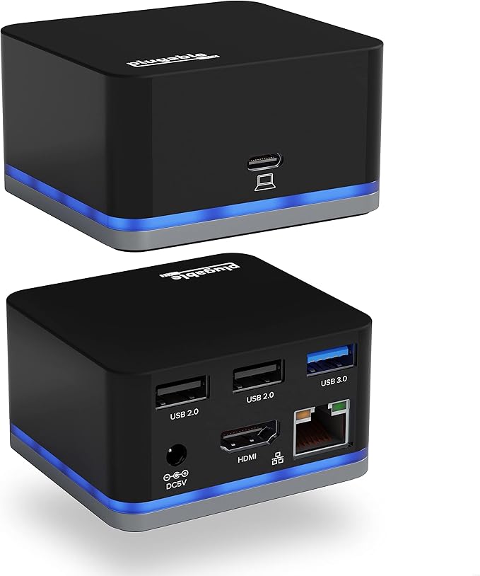 Amazon.com: Plugable USB C Cube - Mini Docking Station, Compatible with ...