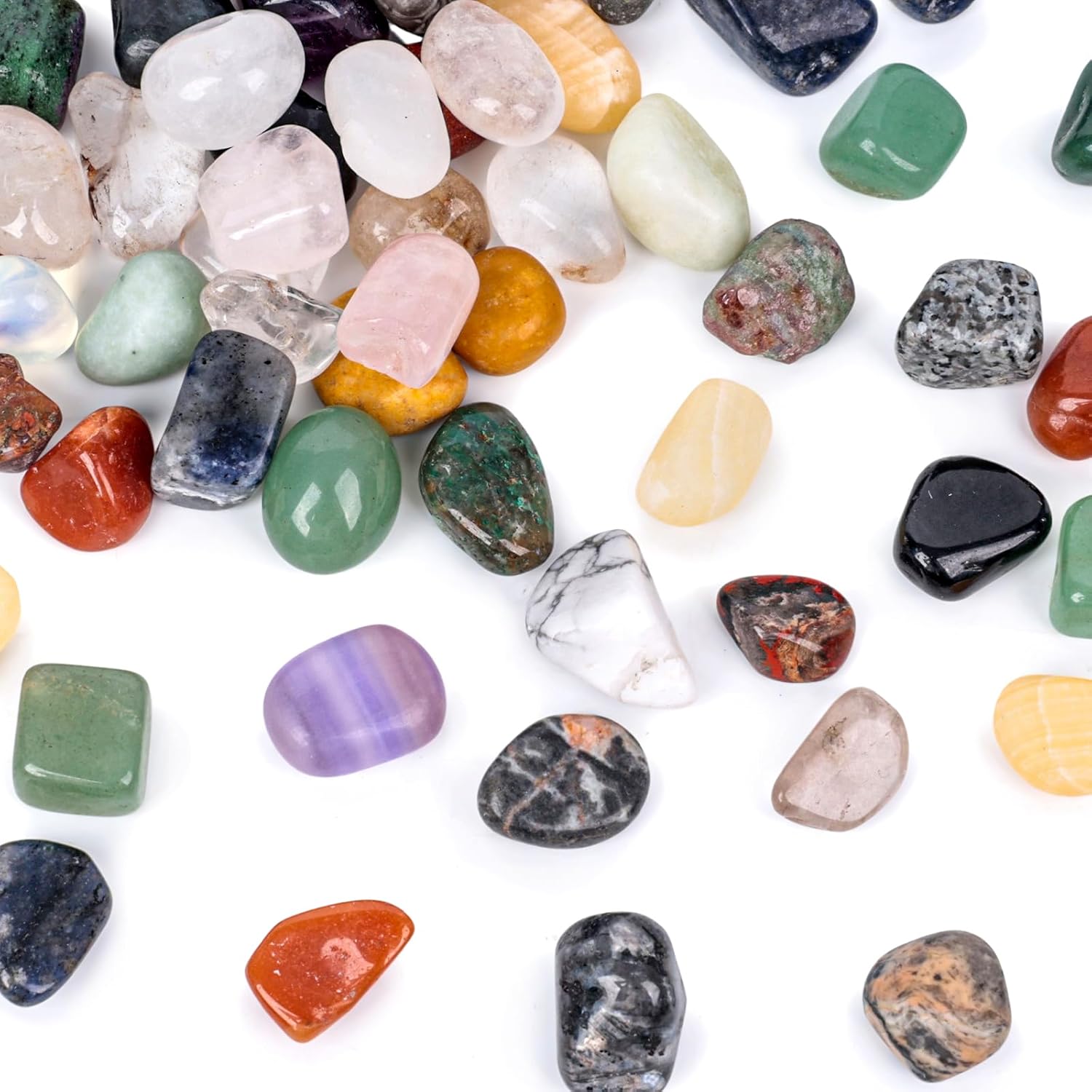 Amazon.com: HAKACC 1LB Tumbled Stones Assorted, 0.8-1inch Natural Rocks ...