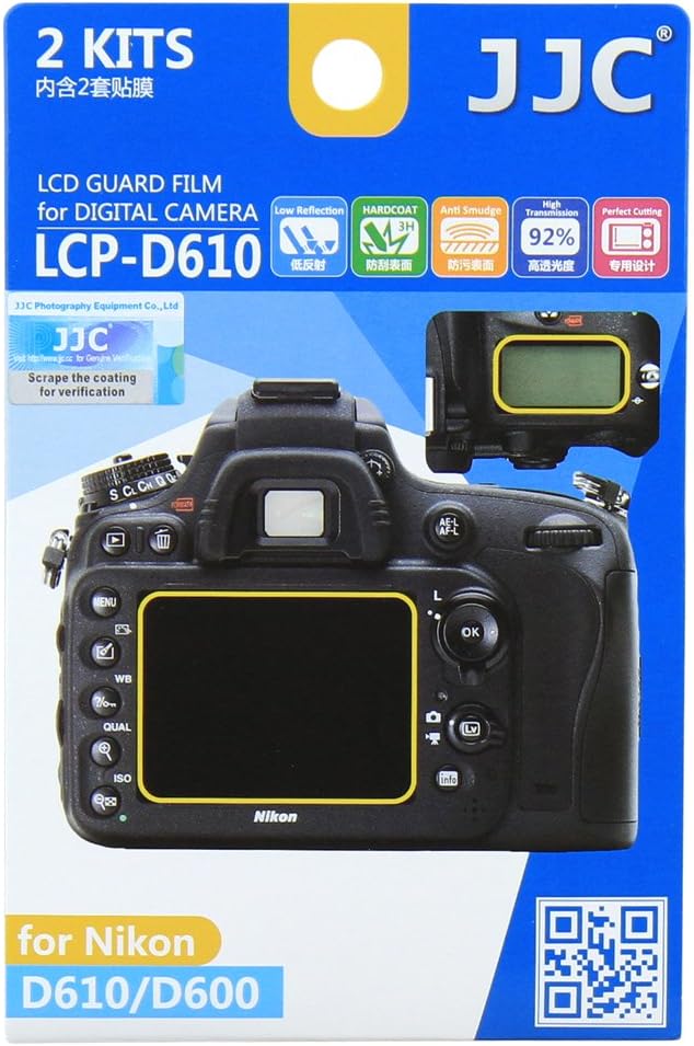 Amazon.com: JJC LCD Screen Protector Film for Nikon D600/D610 : Electronics