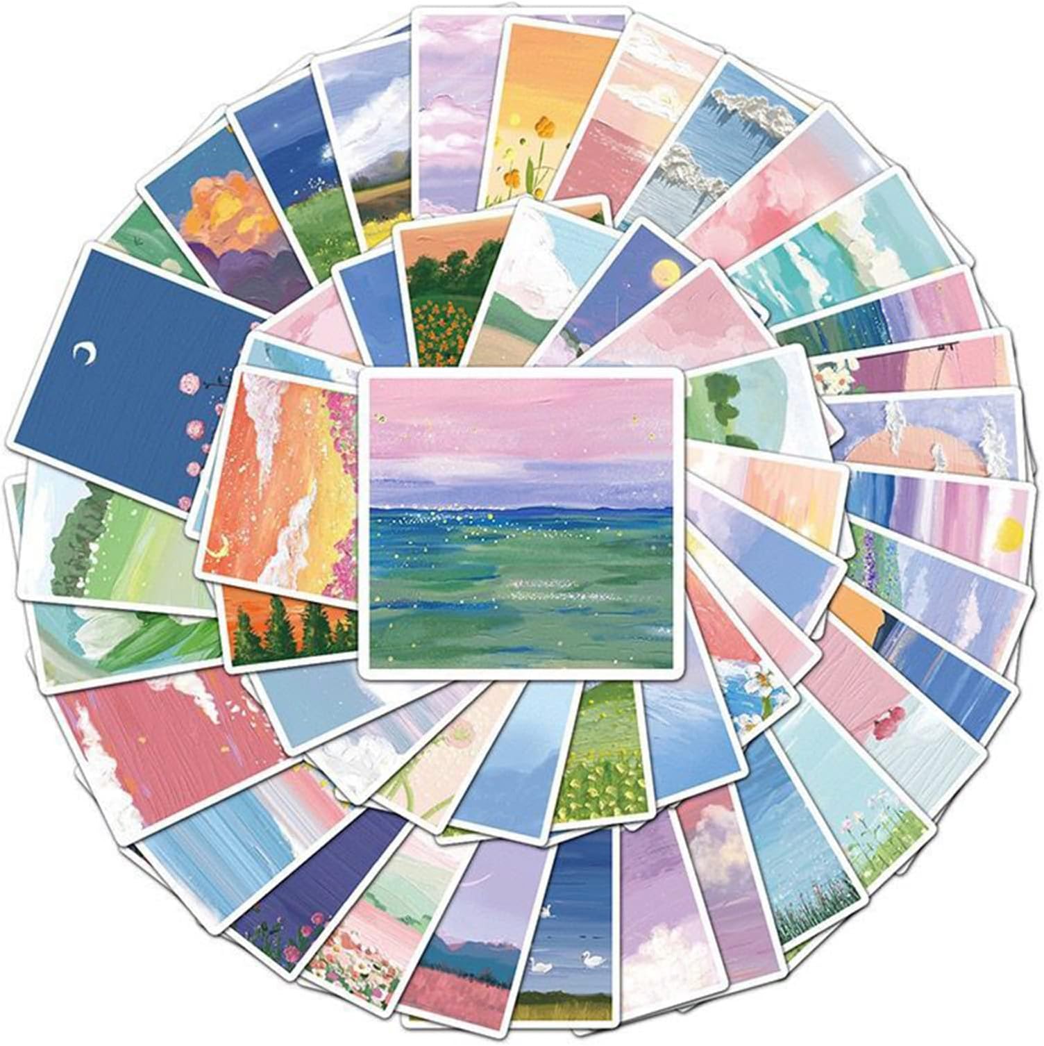 Amazon.com: 50 PCS Oil Painting Aesthetic Stickers Packs, Vinyl ...