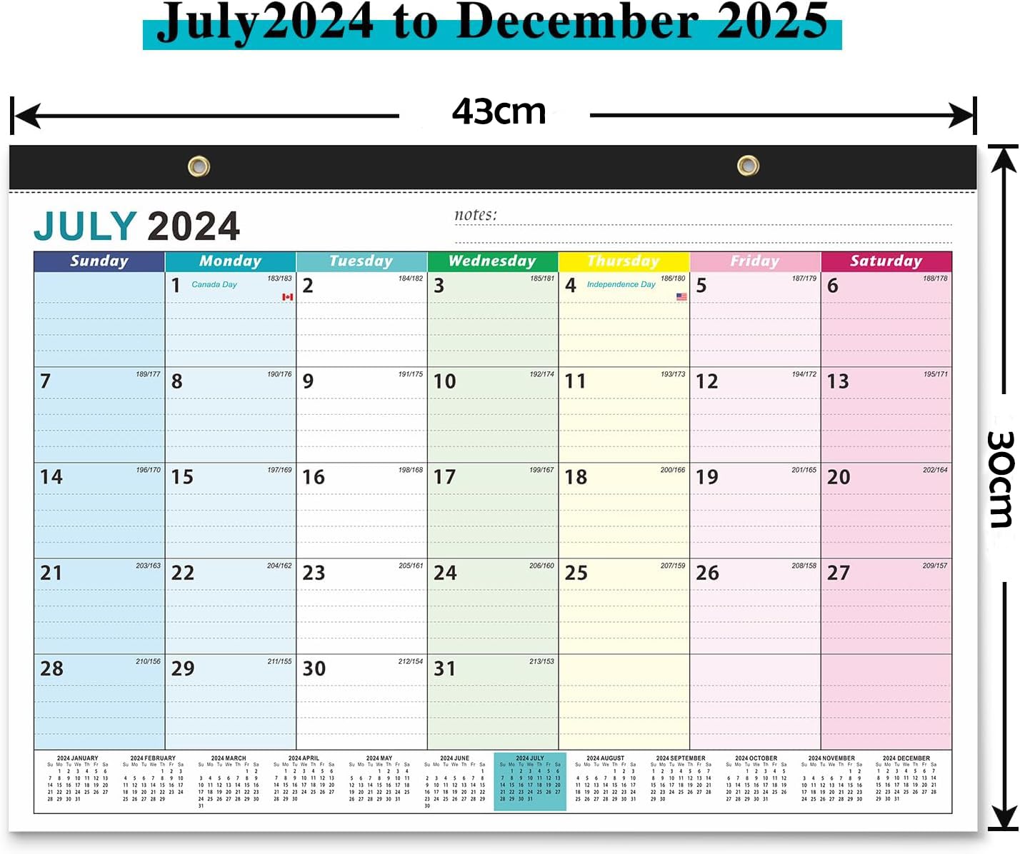 Desk Calendar 2024-2025, AgePlace Wall Calendar Covers July 2024 to ...
