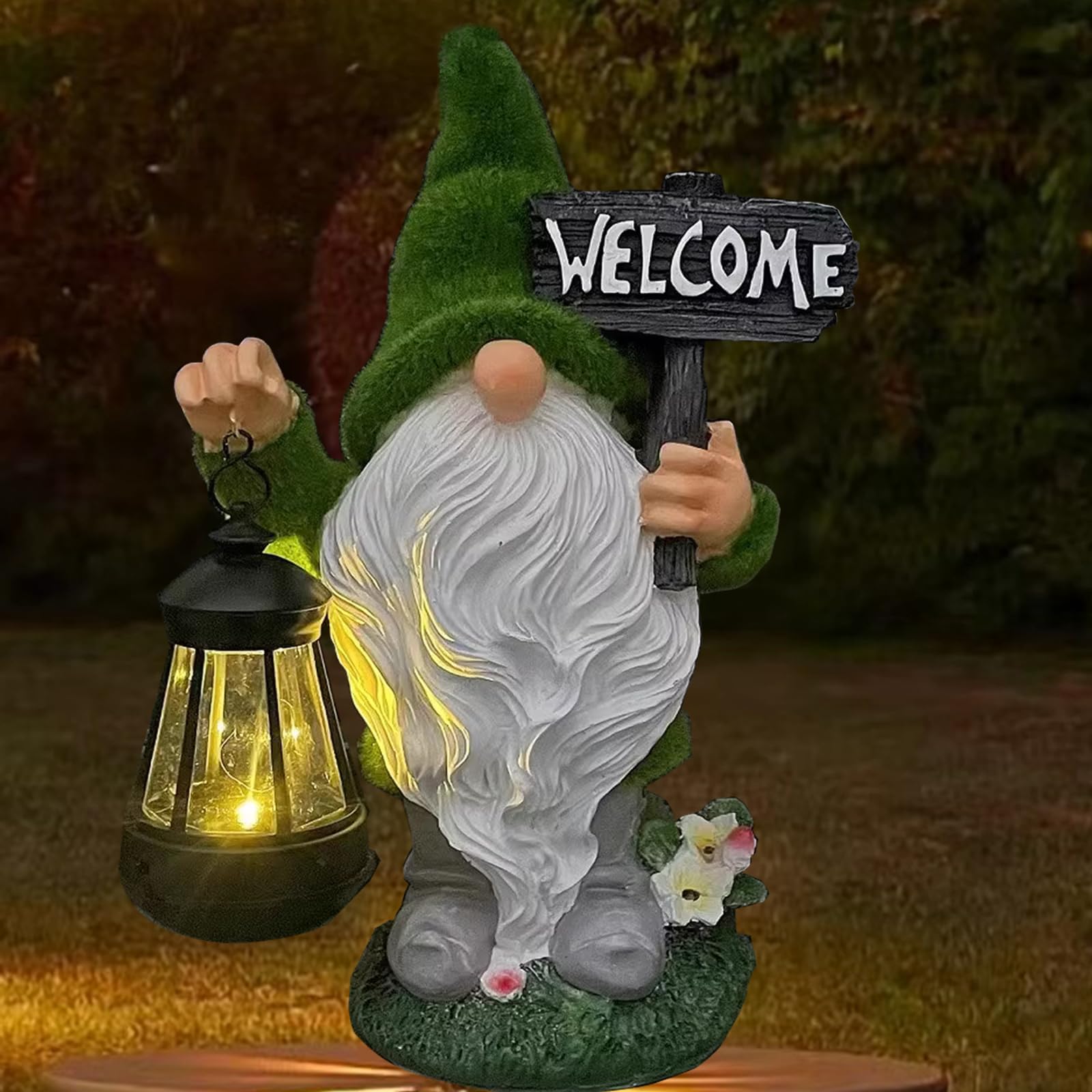 Amazon.com: Meagkka Garden Gnome Statue Outdoor Decor Large Flocked ...