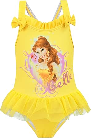 Disney Beauty and the Beast Girls Princess One Piece Swimsuit : Amazon ...