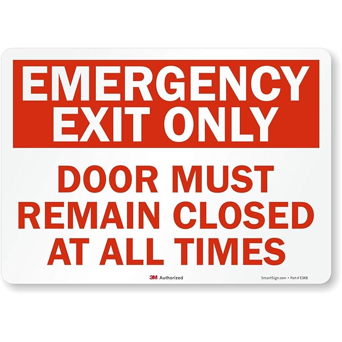Buy SmartSign "Emergency Exit Only - Door Must Remain Closed at All ...