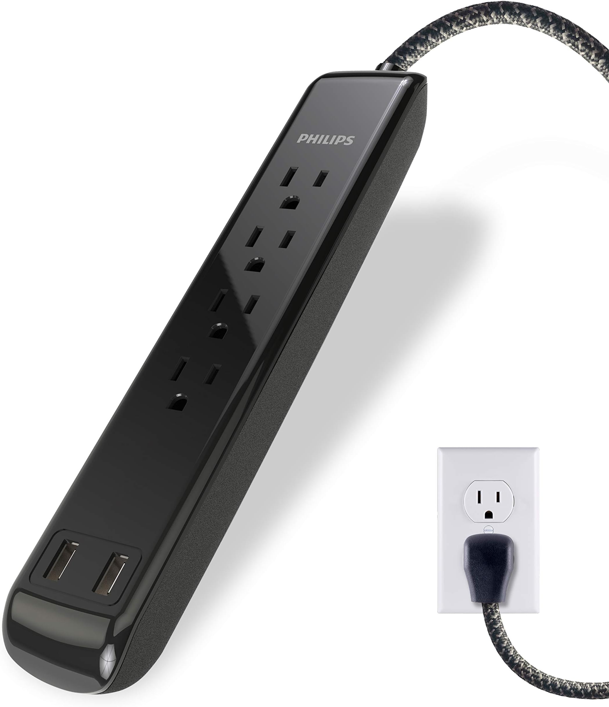 Amazon.com: Philips 6 Outlet Surge Protector Power Strip, Designer ...