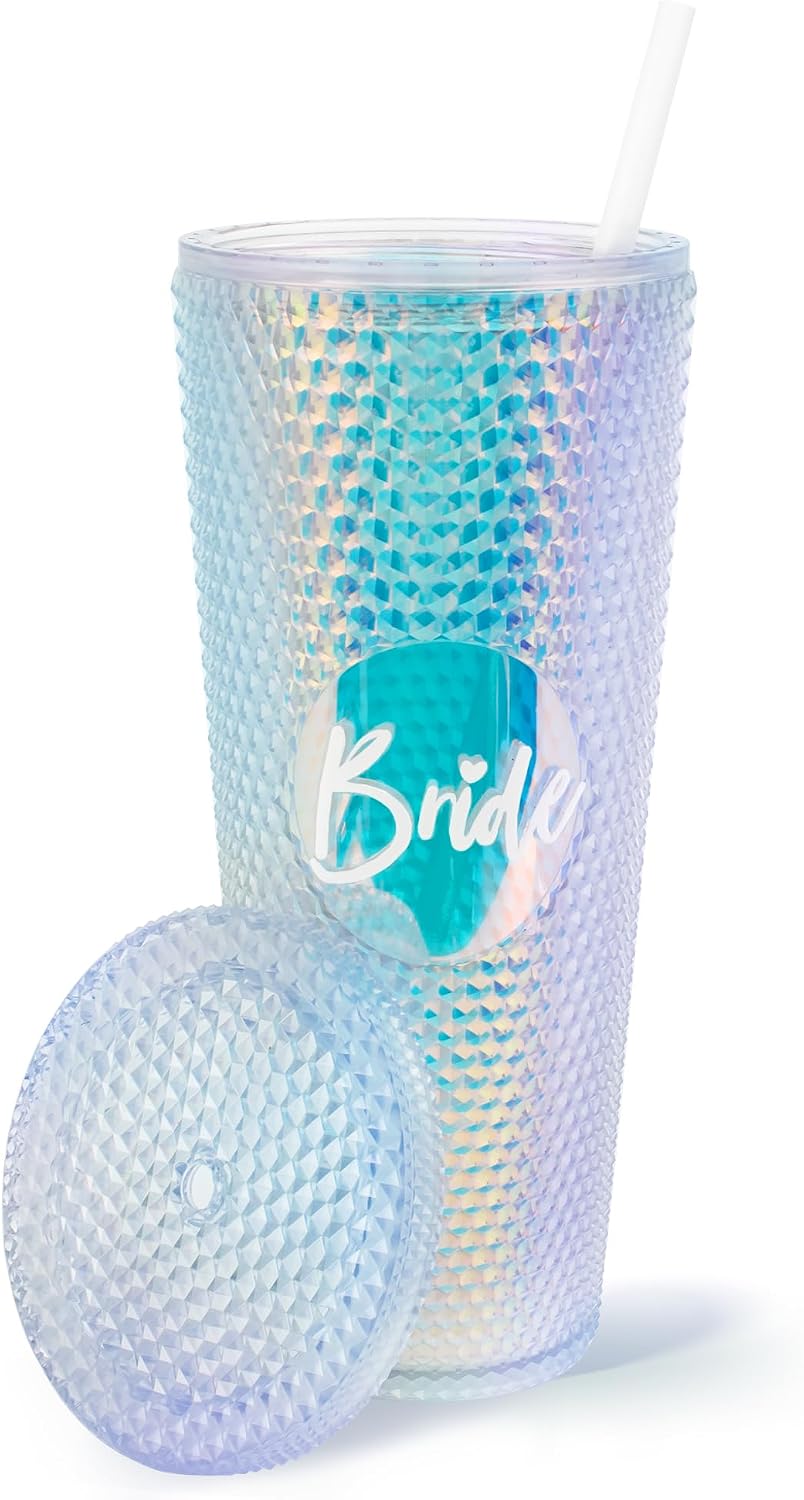 Amazon.com | Edussy 24OZ Bride Cup - Bling Studs Bride Tumbler With ...