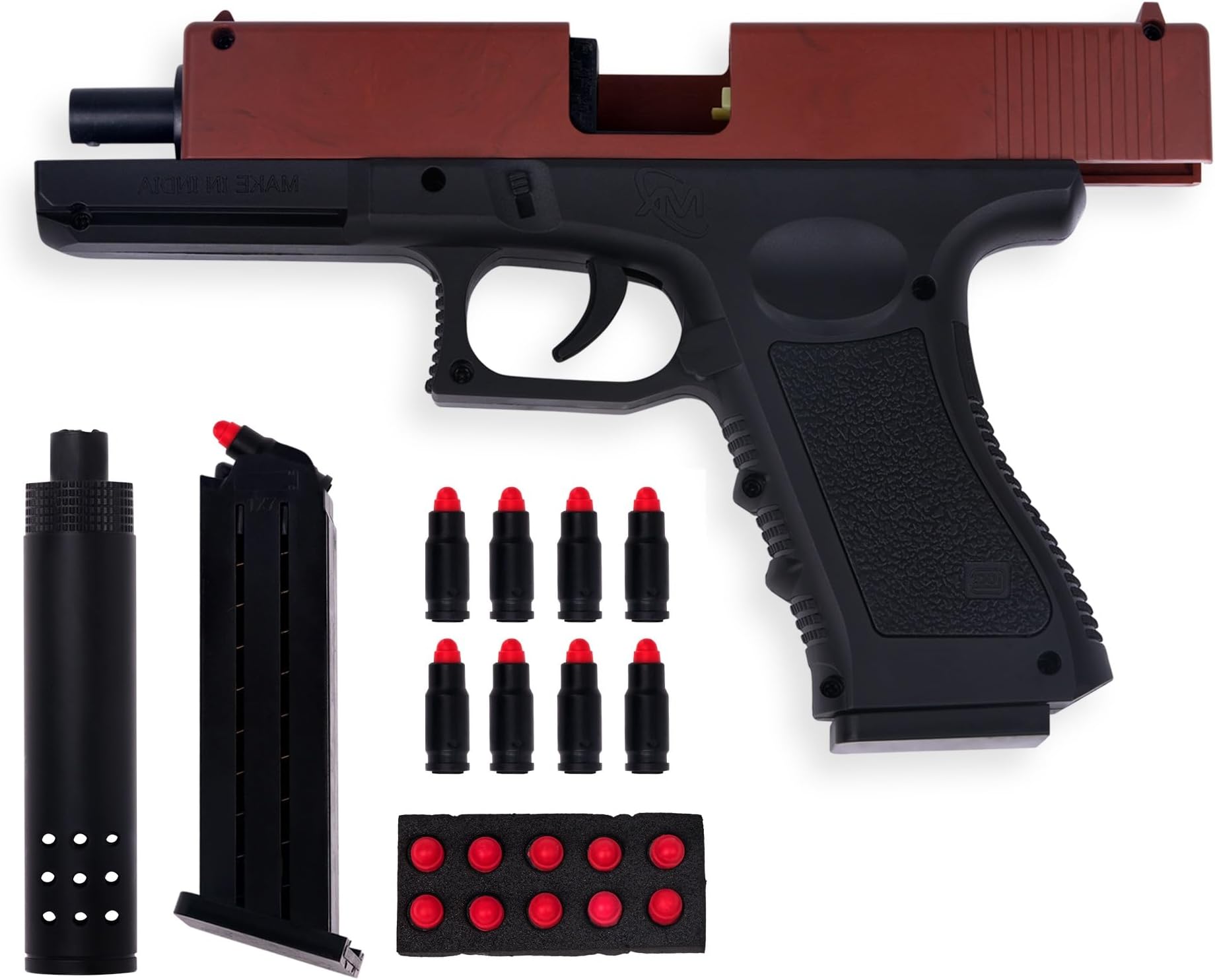 GEX TOYS Thermalshot Soft Bullet Pistol Toy Gun | Pull Back Action With ...